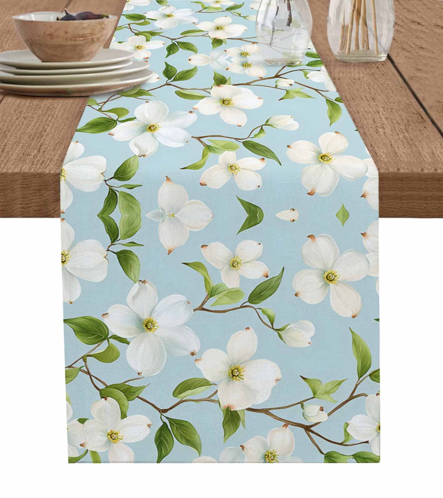Hokiten Table Runners 60 Inches Long Dress Scarves, Flower Floral ...
