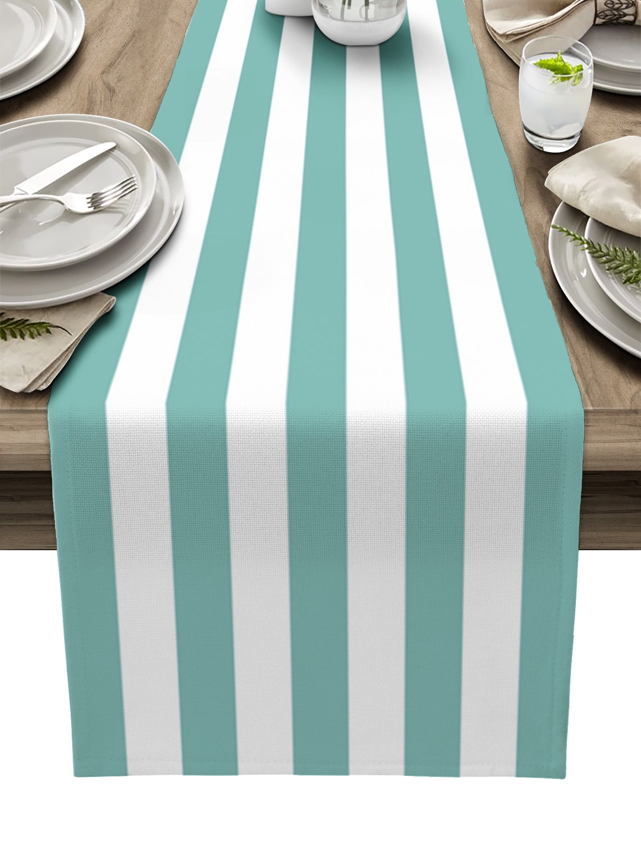 Hokiten Table Runners 60 Inches Long Dress Scarves, Green Stripes ...