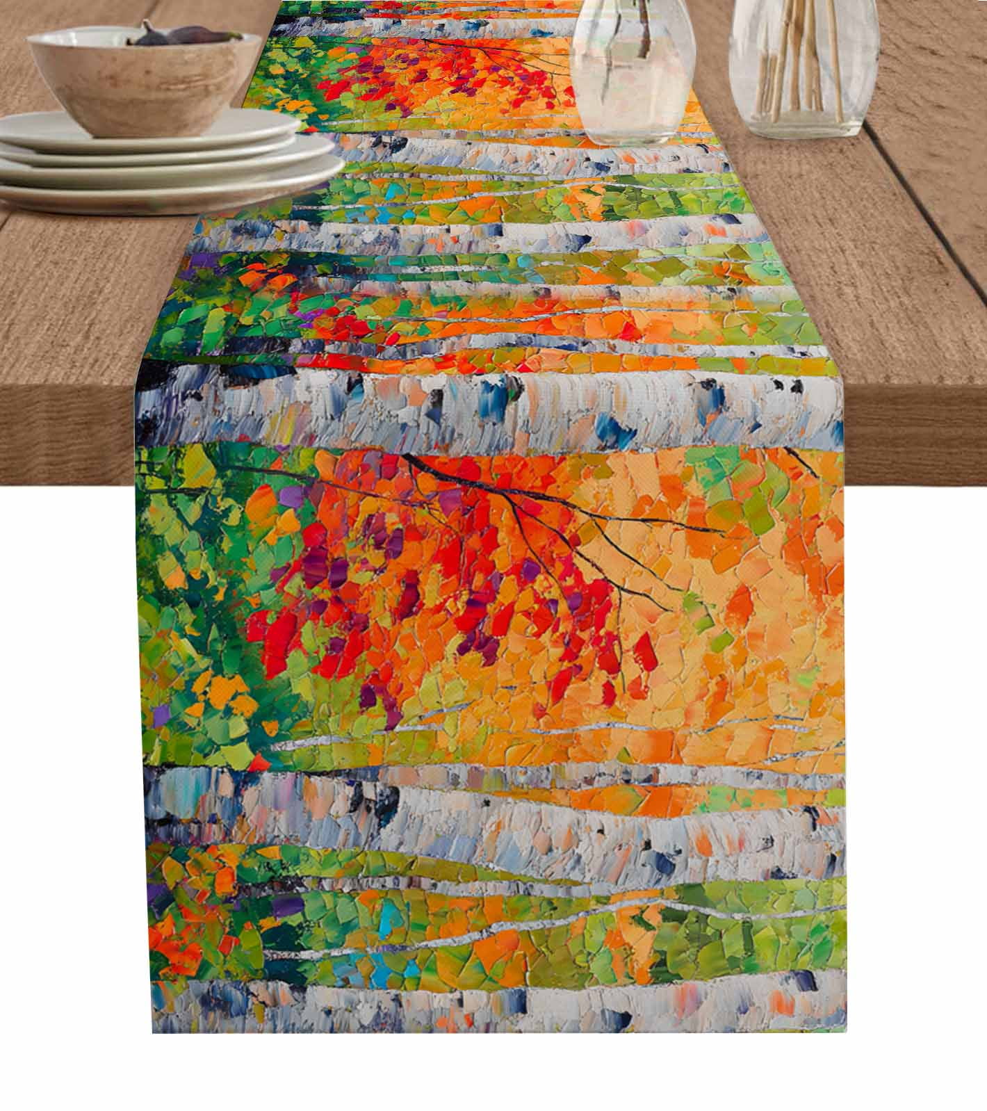 Hokiten Table Runners 60 Inches Long Dress Scarves, Modern Oil Painting ...