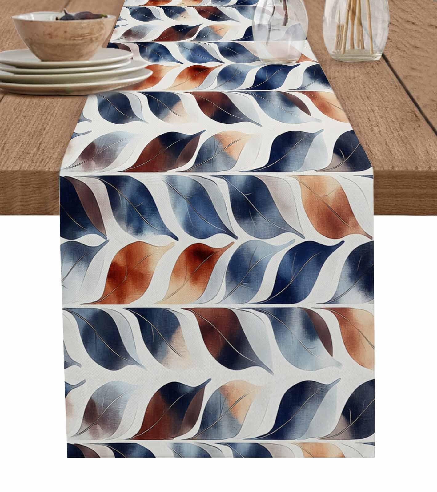 Hokiten Table Runners 60 Inches Long Dress Scarves, Navy Blue Burnt ...