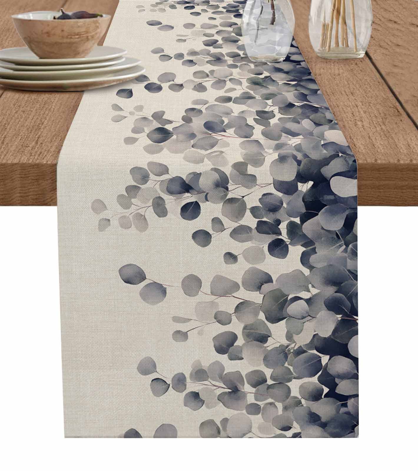 Hokiten Table Runners 60 Inches Long Dress Scarves, Retro Leaves ...