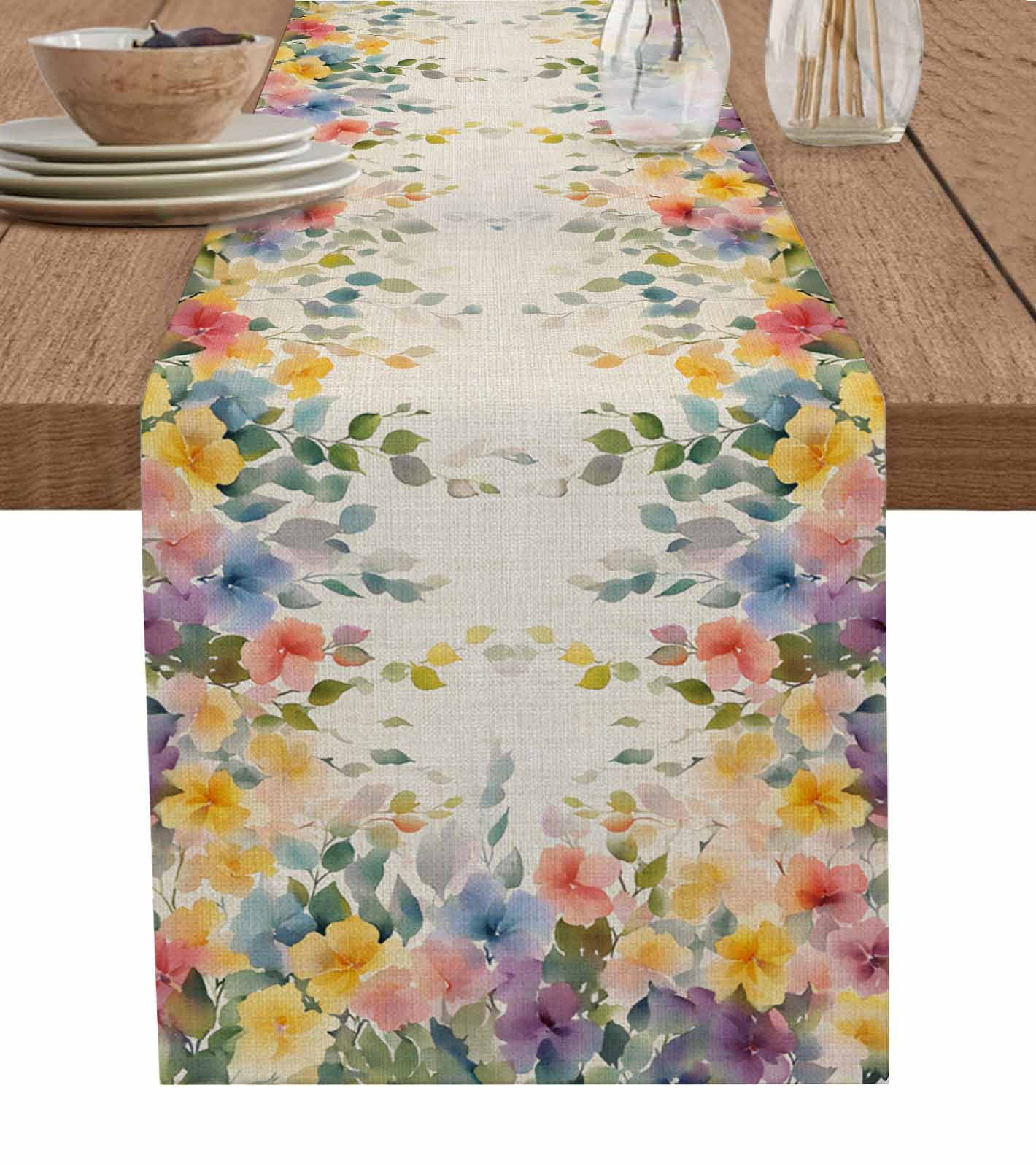 Hokiten Table Runners 60 Inches Long Dress Scarves, Spring Flowers ...