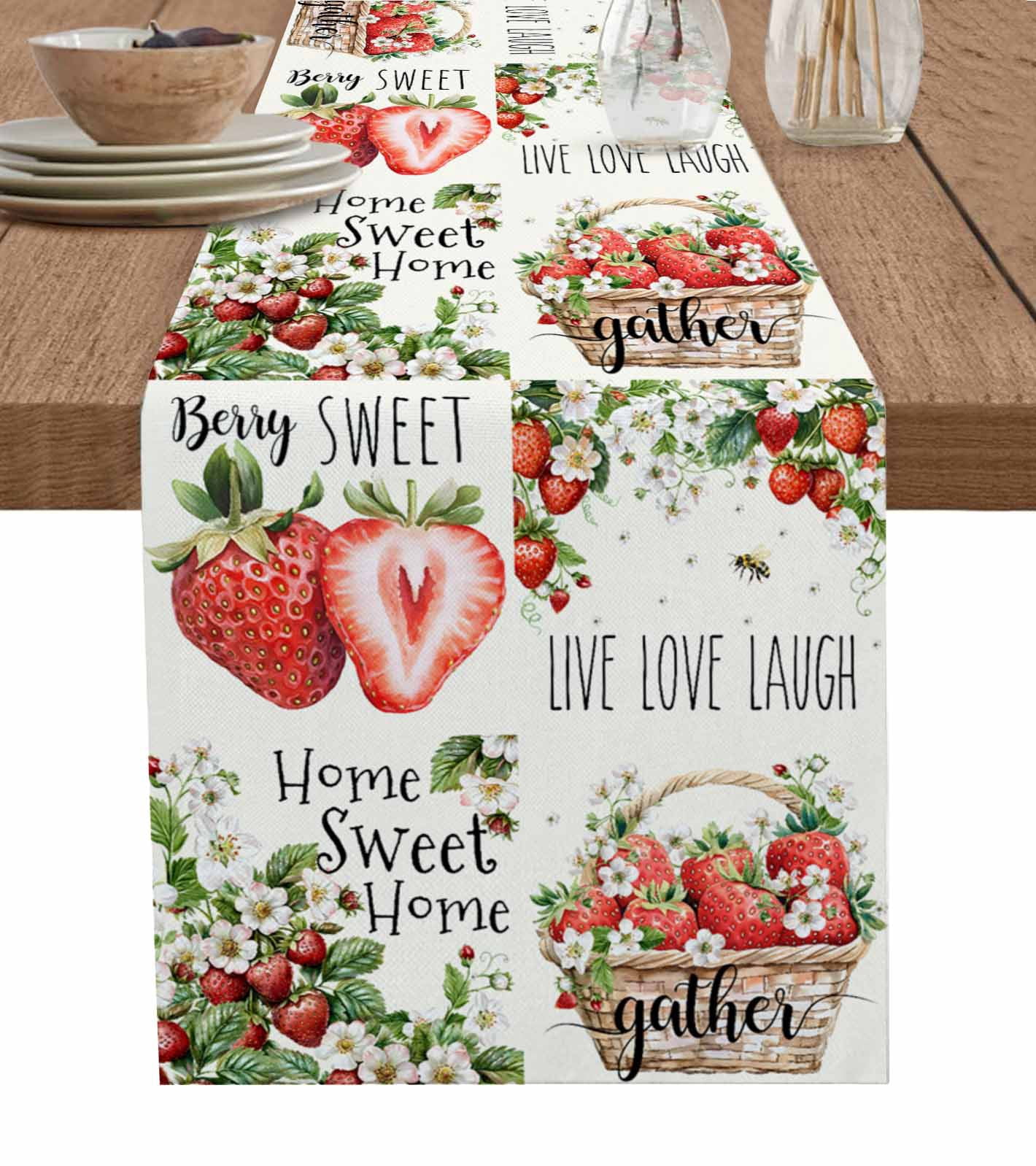 Hokiten Table Runners 60 Inches Long Dress Scarves, Strawberry ...