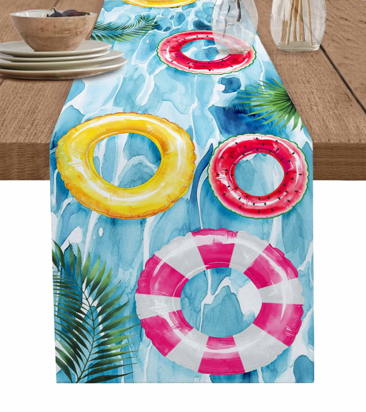 Hokiten Table Runners 60 Inches Long Dress Scarves, Summer Blue Pool ...