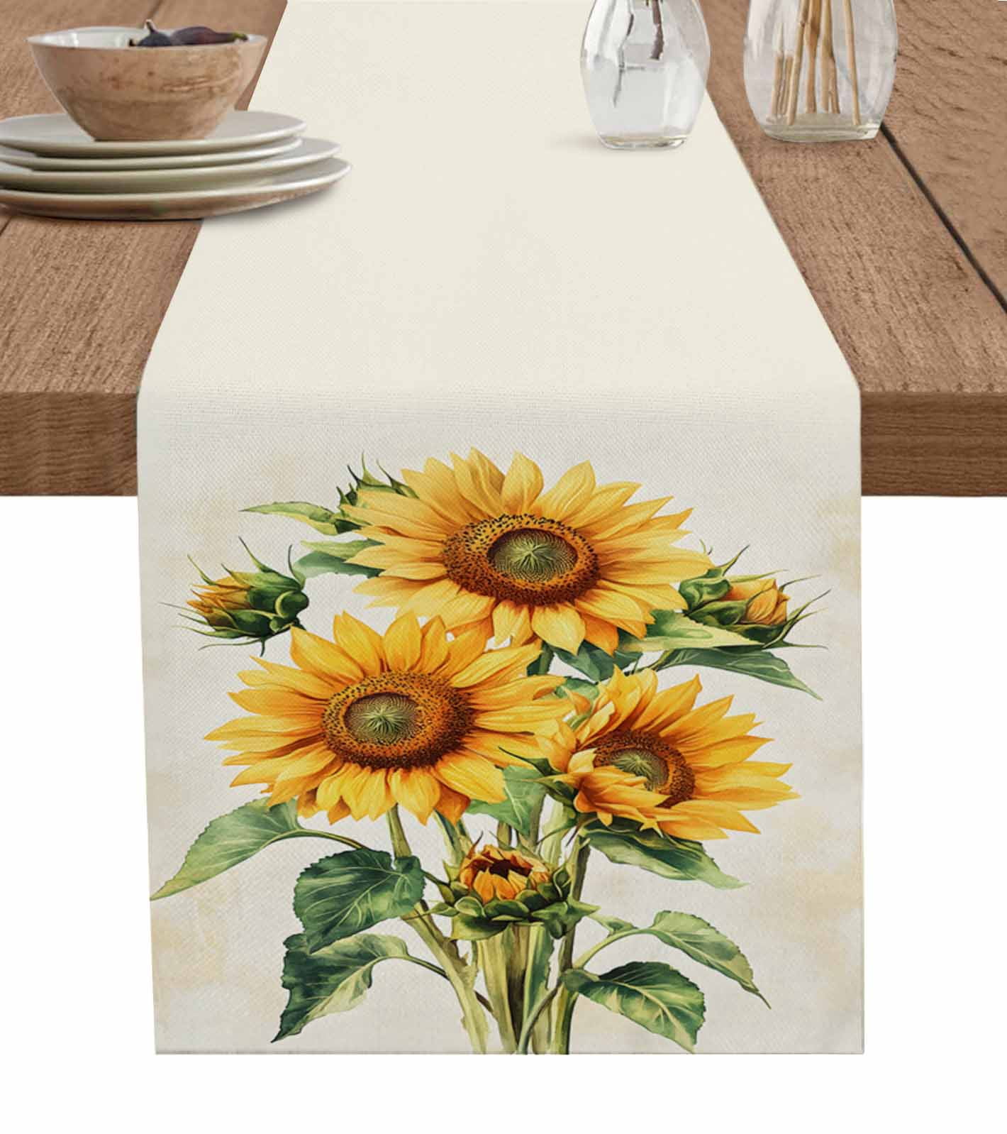 Hokiten Table Runners 60 Inches Long Dress Scarves, Sunflower Farmhouse ...