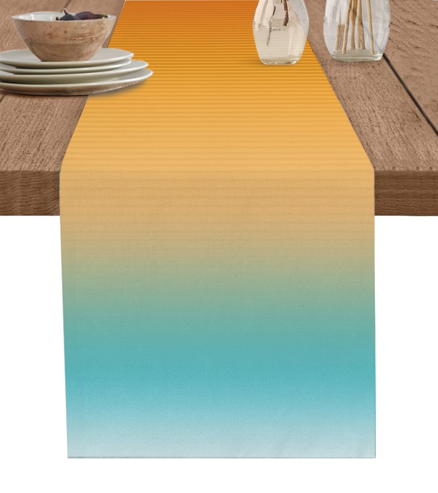 Hokiten Table Runners 60 Inches Long Dress Scarves, Teal Orange Ombre ...