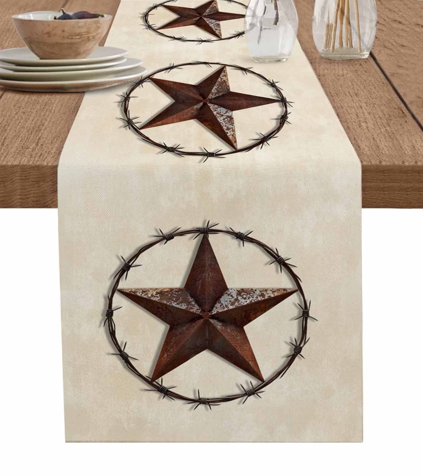 Hokiten Table Runners 60 Inches Long Dress Scarves, Texas Star Brown ...