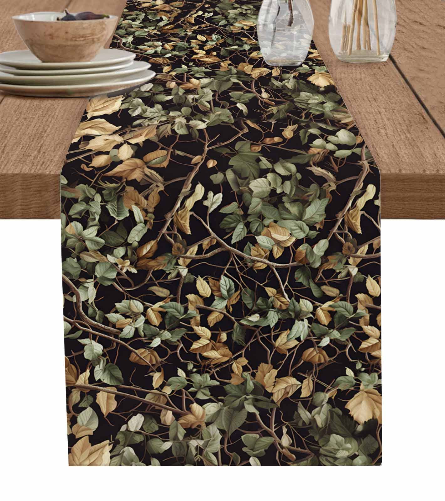 Hokiten Table Runners 60 Inches Long Dress Scarves, Vintage Leaves ...