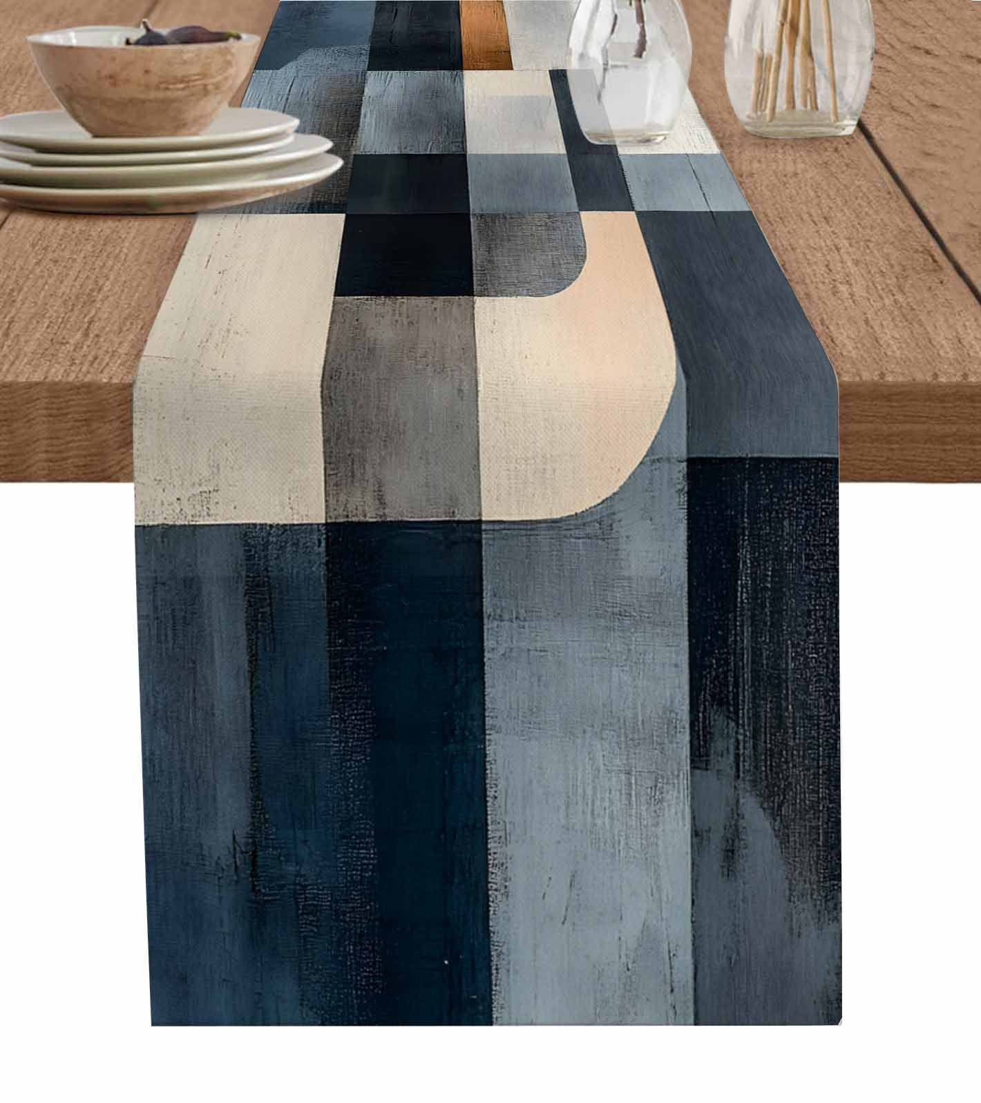 Hokiten Table Runners 70 Inches Long Dress Scarves, Abstract Oil ...