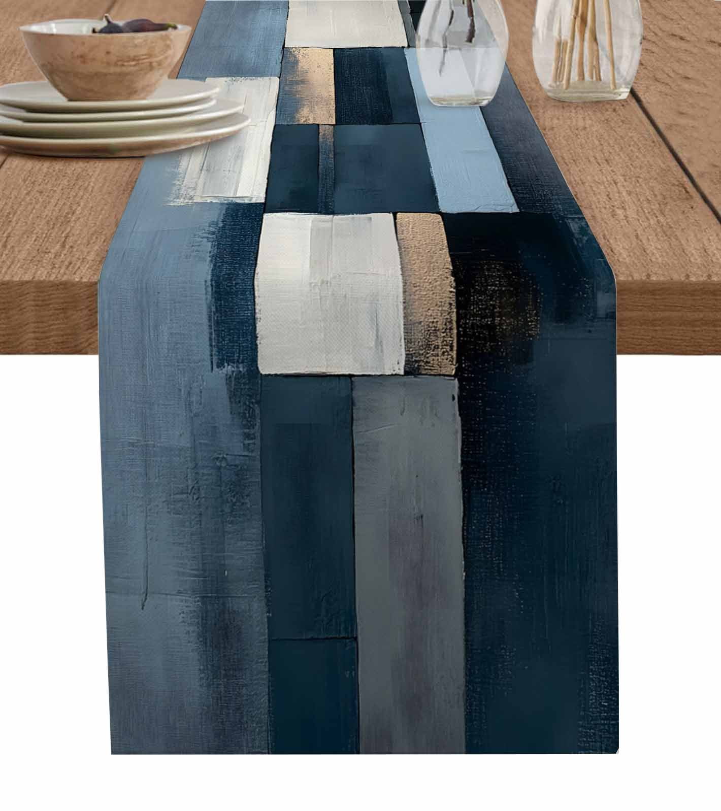 Hokiten Table Runners 70 Inches Long Dress Scarves, Blue Gray Beige ...