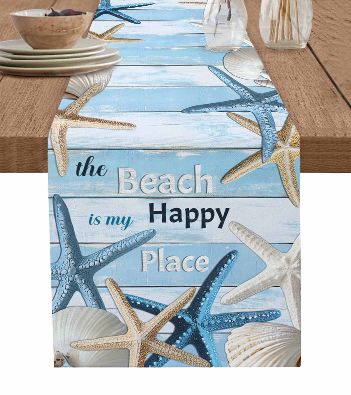 Hokiten Table Runners 70 Inches Long Dress Scarves, Coastal Beach Blue ...