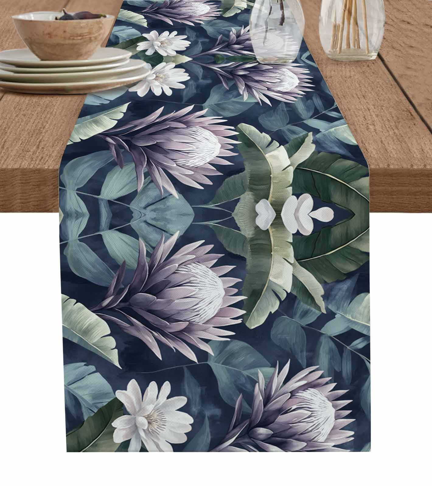 Hokiten Table Runners 70 Inches Long Dress Scarves, Flower Plant ...