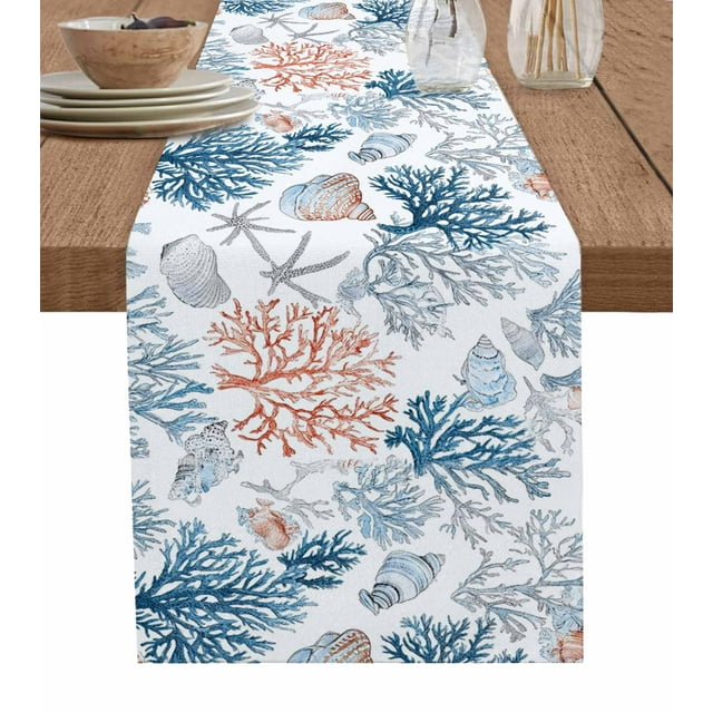 Hokiten Table Runners 70 Inches Long Dress Scarves, Red Blue Coral ...