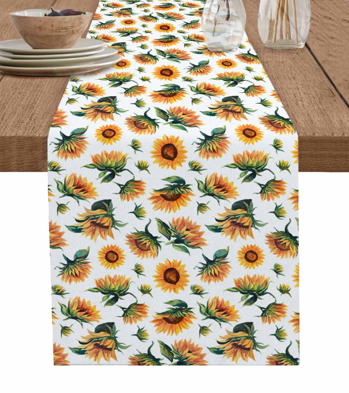 Hokiten Table Runners 70 Inches Long Dress Scarves, Sunflower Farmhouse ...