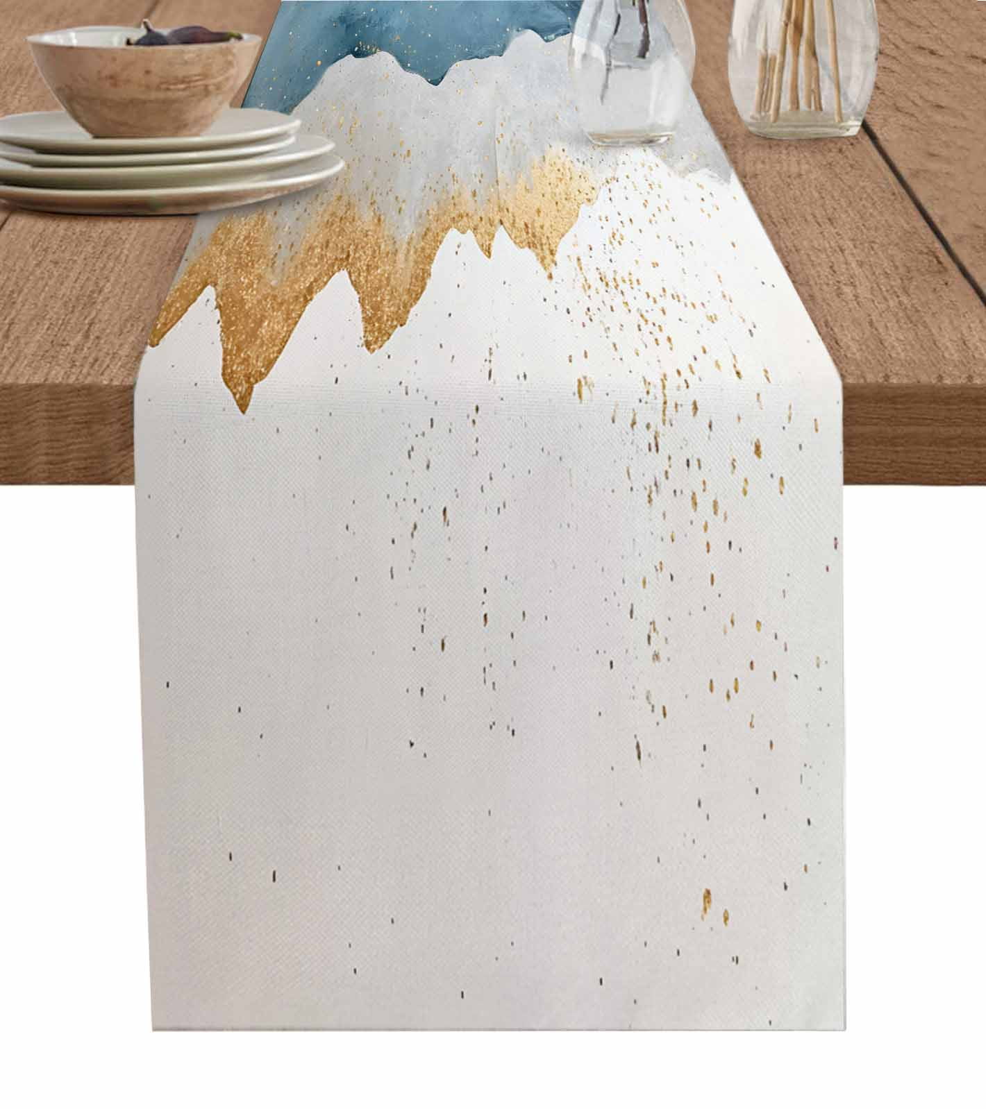 Hokiten Table Runners 70 Inches Long Dress Scarves, Teal Golden ...