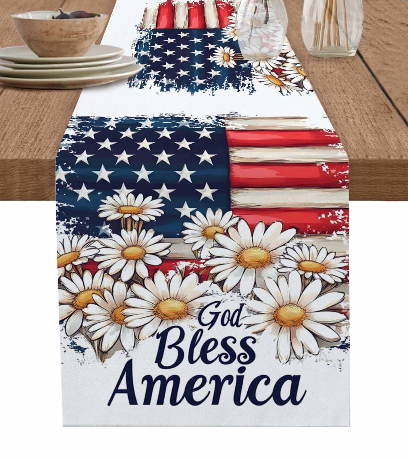 Hokiten Table Runners 72 Inches Long Dress Scarves, 4th of July ...