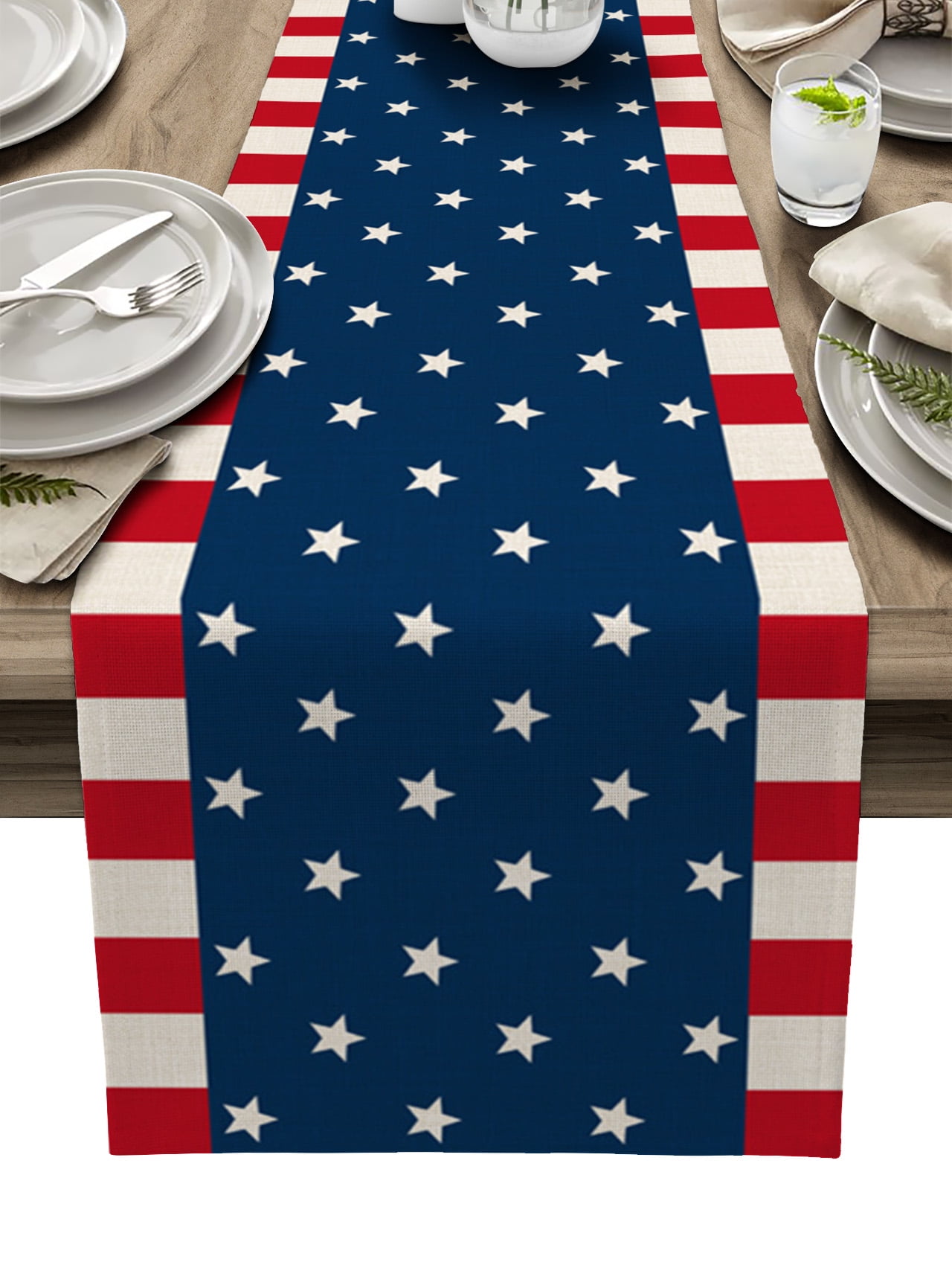 Hokiten Table Runners 72 Inches Long Dress Scarves, 4th of July Star ...