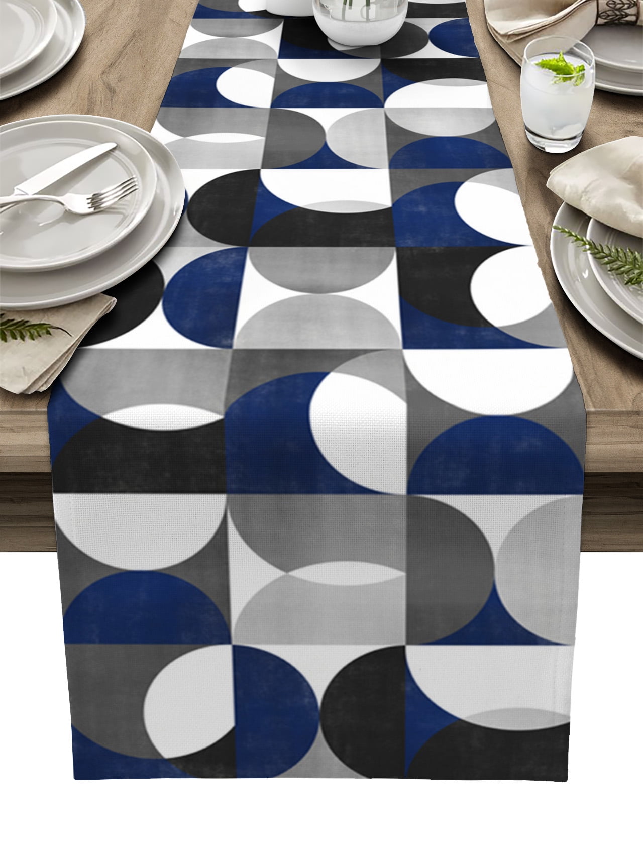 Hokiten Table Runners 72 Inches Long Dress Scarves, Abstract Geomrtry ...