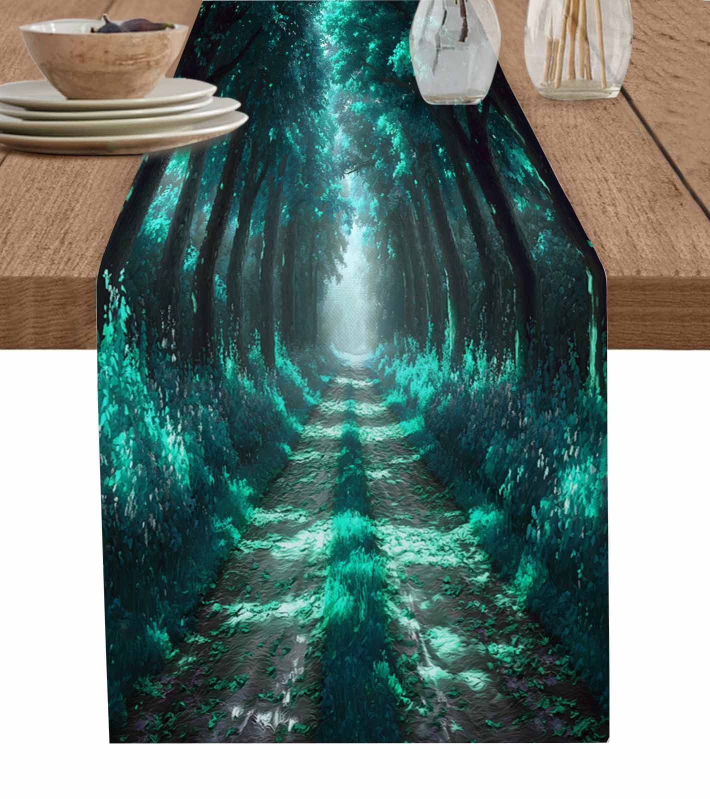 Hokiten Table Runners 72 Inches Long Dress Scarves, Aque Trees ...
