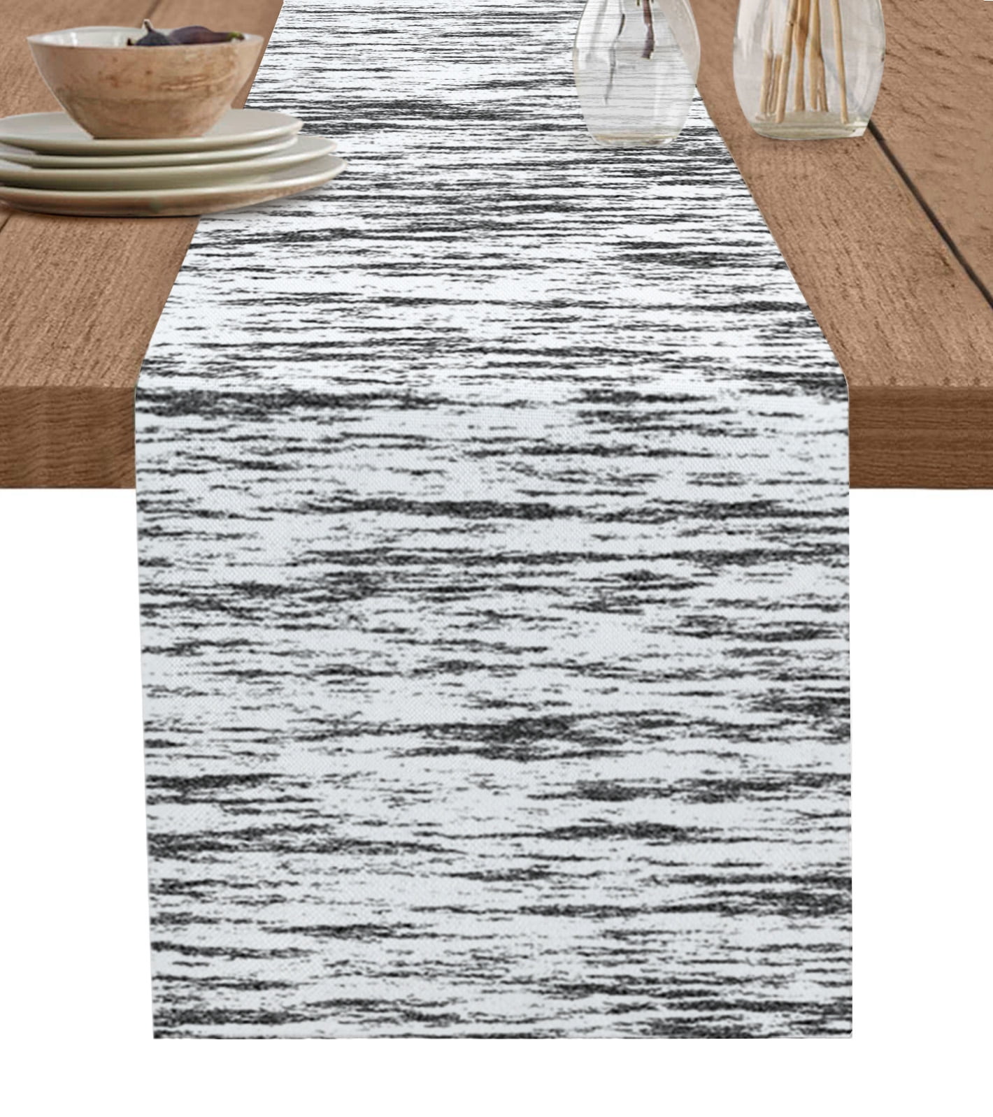 Hokiten Table Runners 72 Inches Long Dress Scarves, Black and White ...