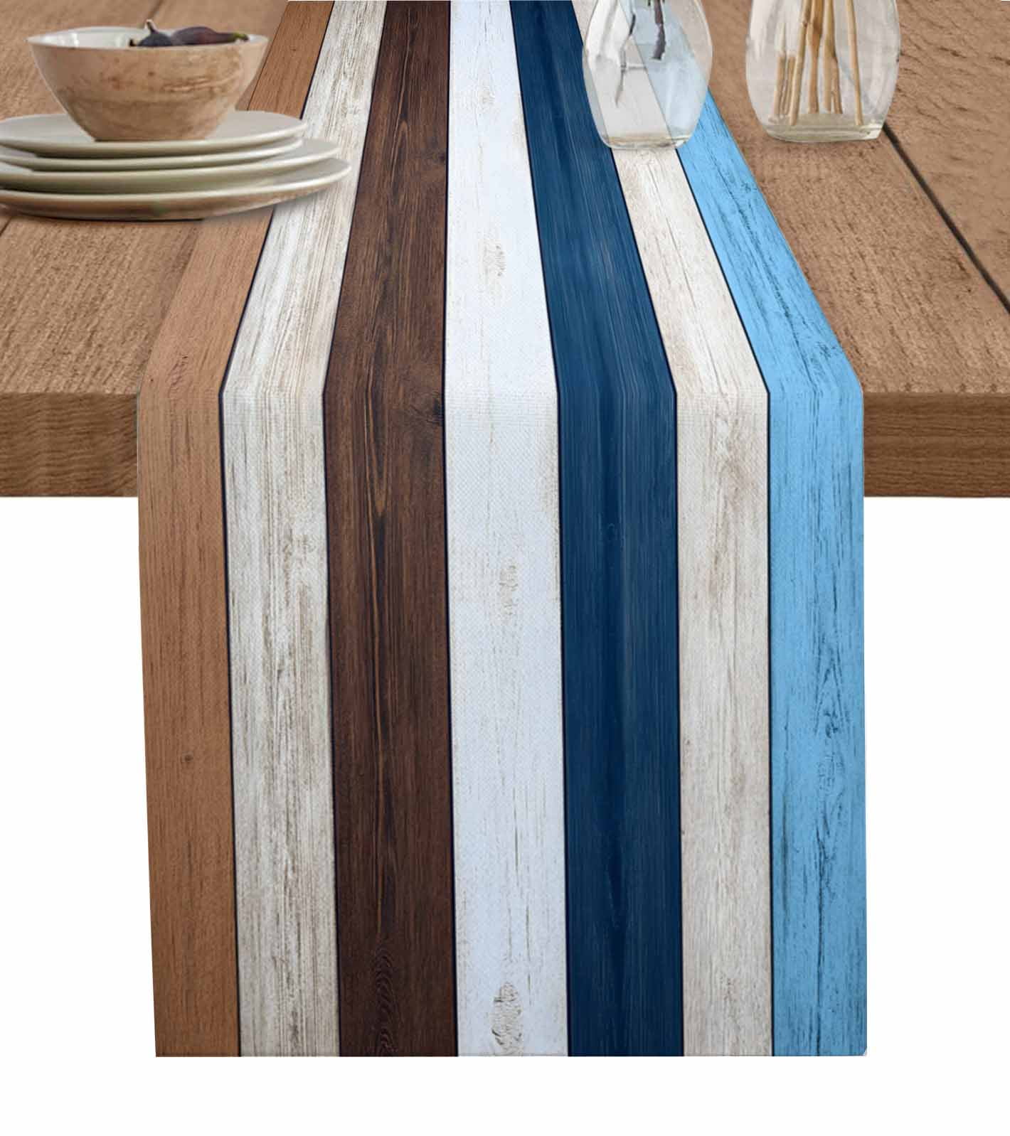 Hokiten Table Runners 72 Inches Long Dress Scarves, Blue Brown ...