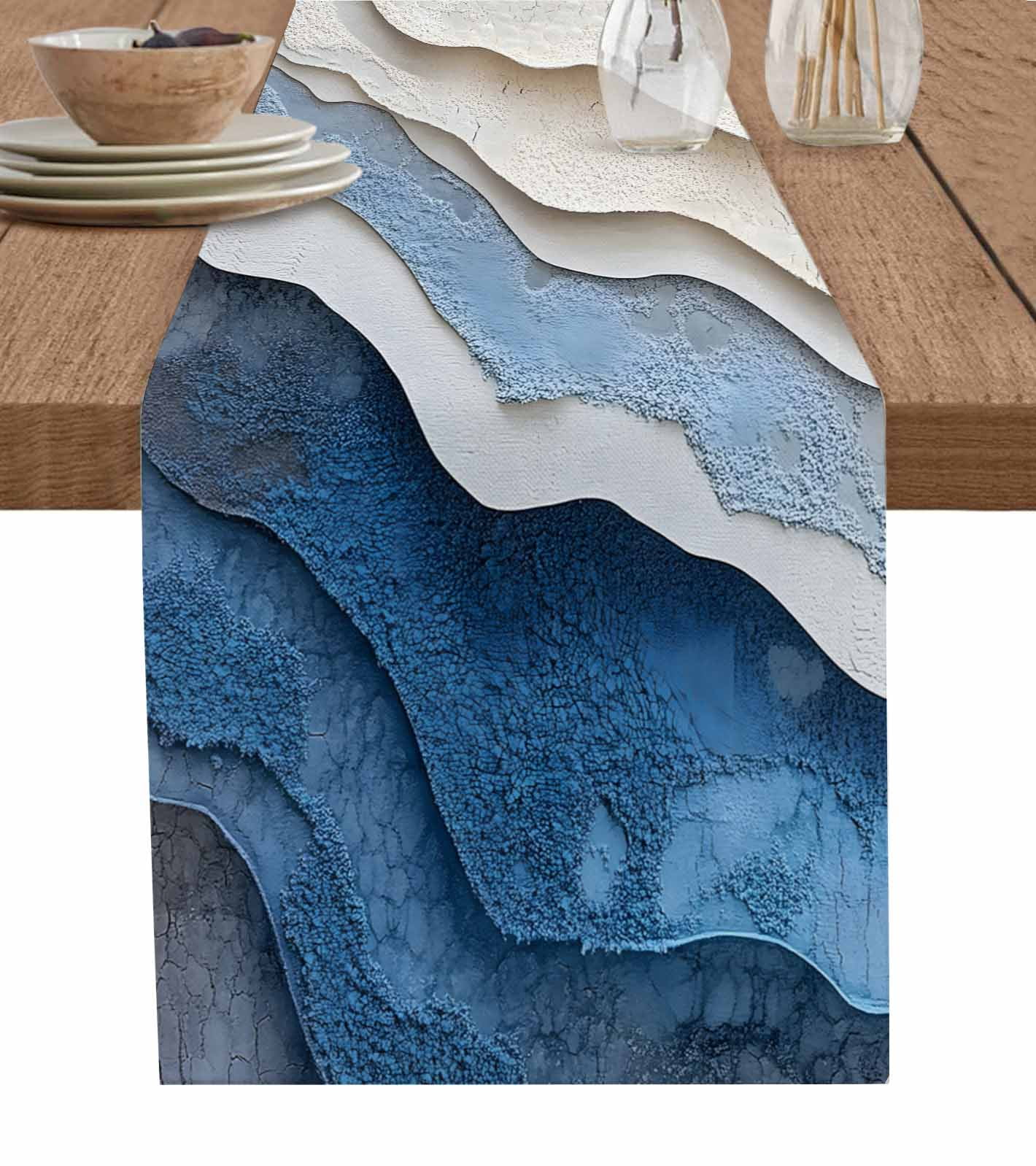 Hokiten Table Runners 72 Inches Long Dress Scarves, Blue Ombre ...