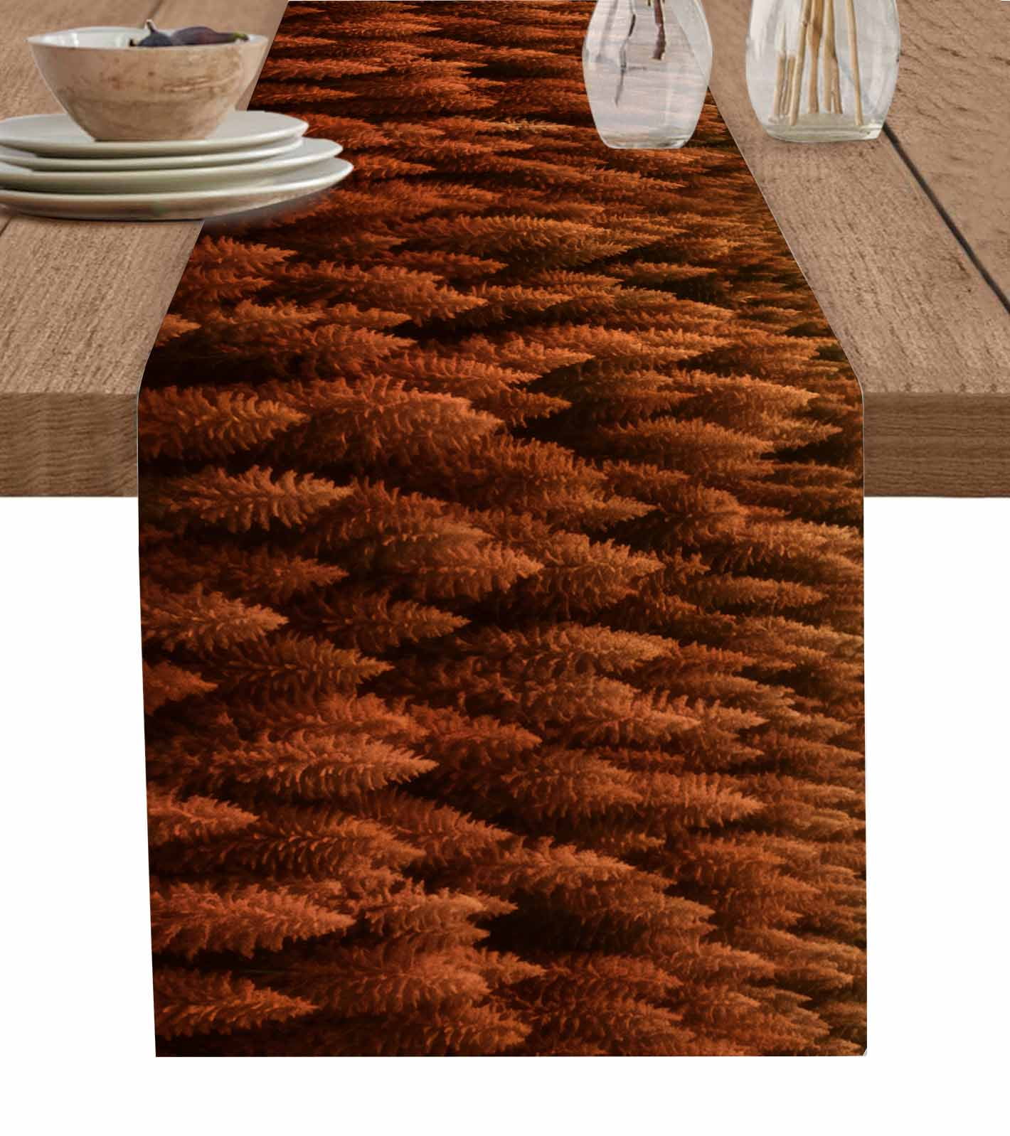 Hokiten Table Runners 72 Inches Long Dress Scarves, Burnt Orange Forest ...