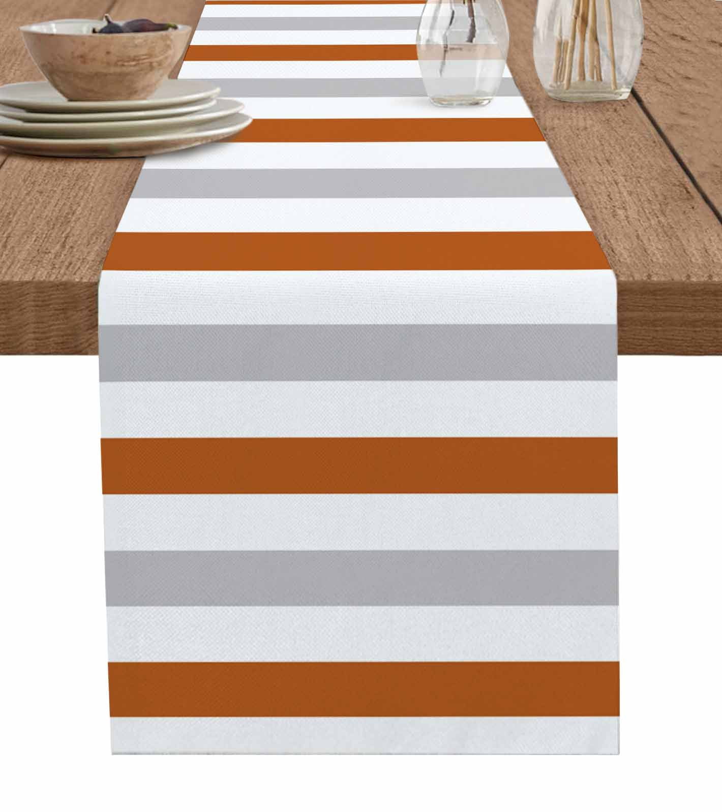 Hokiten Table Runners 72 Inches Long Dress Scarves, Burnt Orange Gray ...