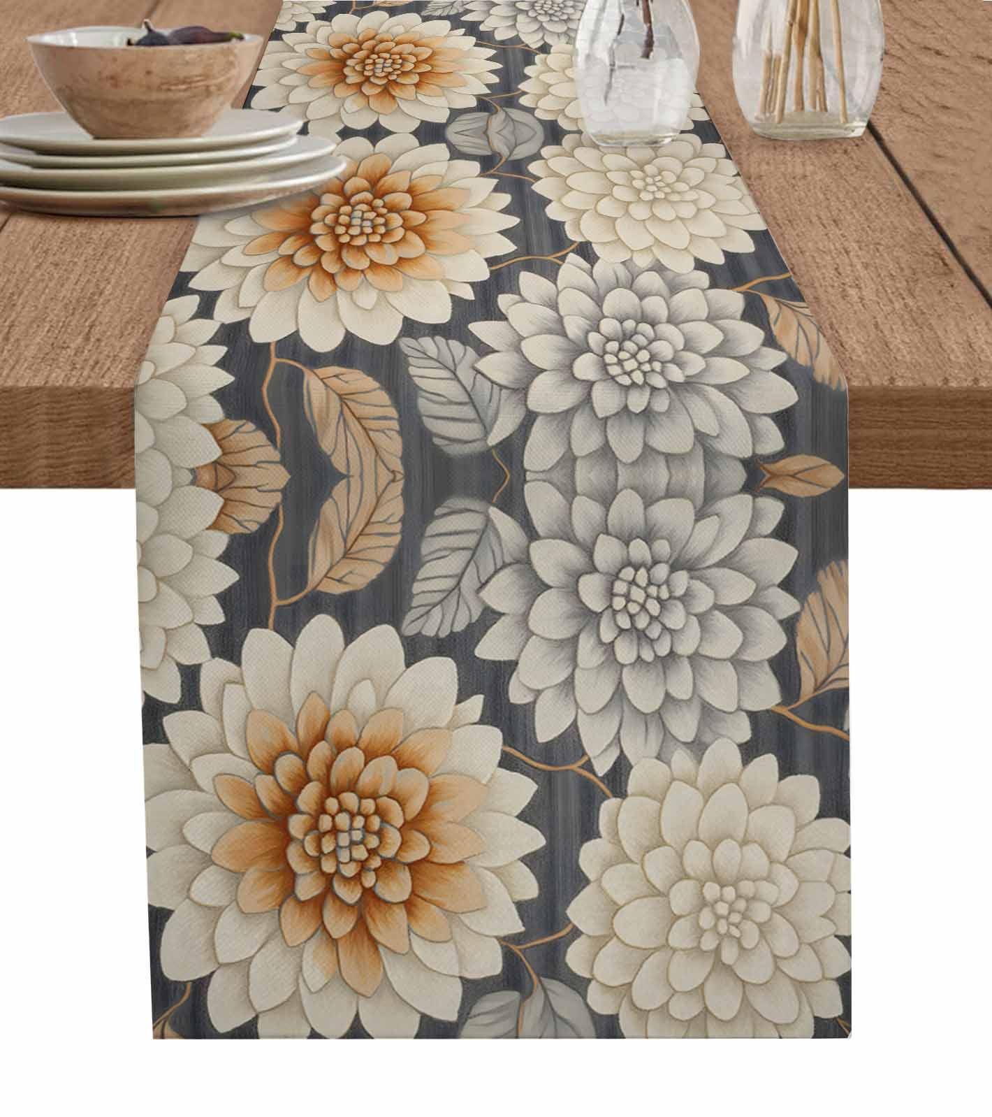 Hokiten Table Runners 72 Inches Long Dress Scarves, Burnt Orange Grey ...