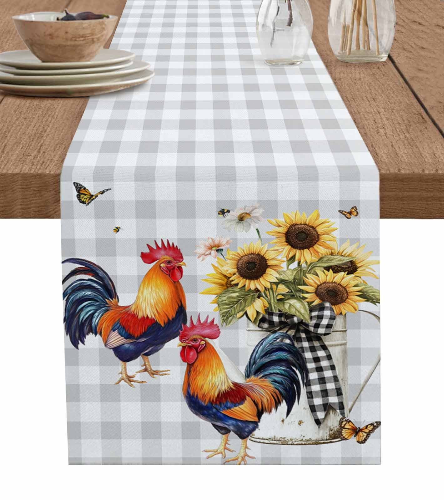 Hokiten Table Runners 72 Inches Long Dress Scarves, Chicken Sunflowers ...