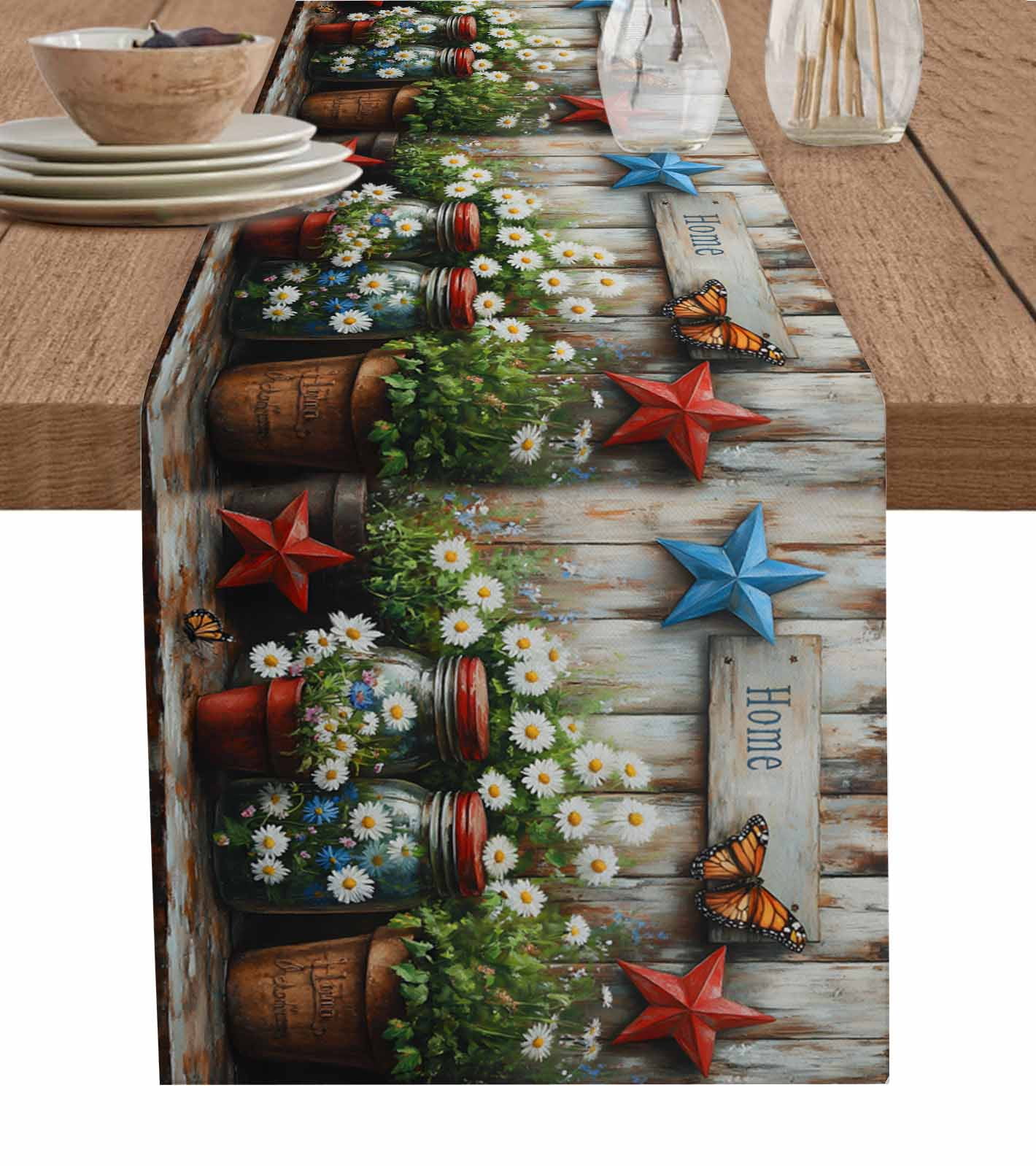 Hokiten Table Runners 72 Inches Long Dress Scarves, Daisy Flower ...
