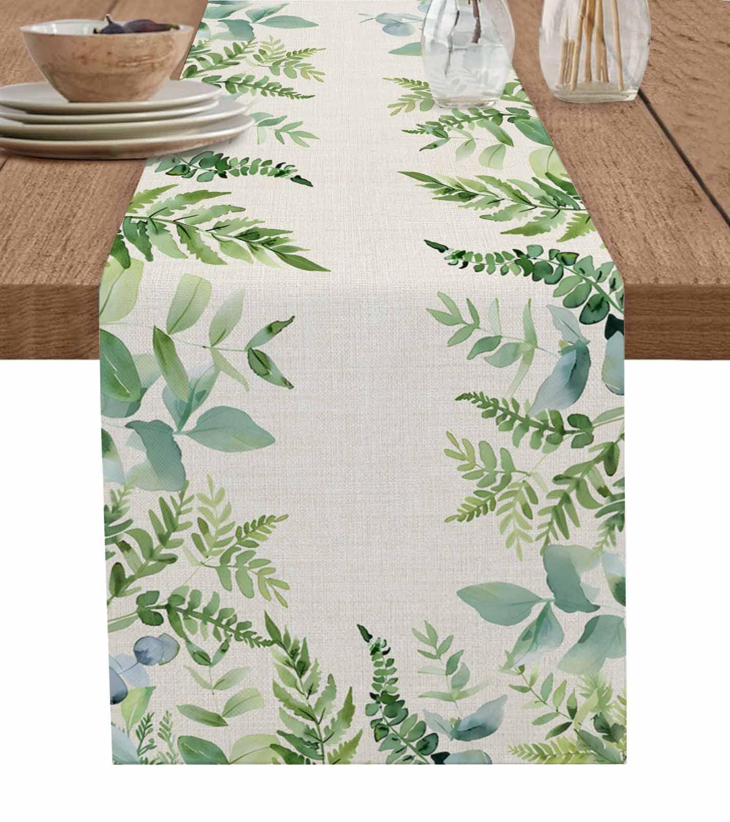 Hokiten Table Runners 72 Inches Long Dress Scarves, Eucalyptus Leaves ...