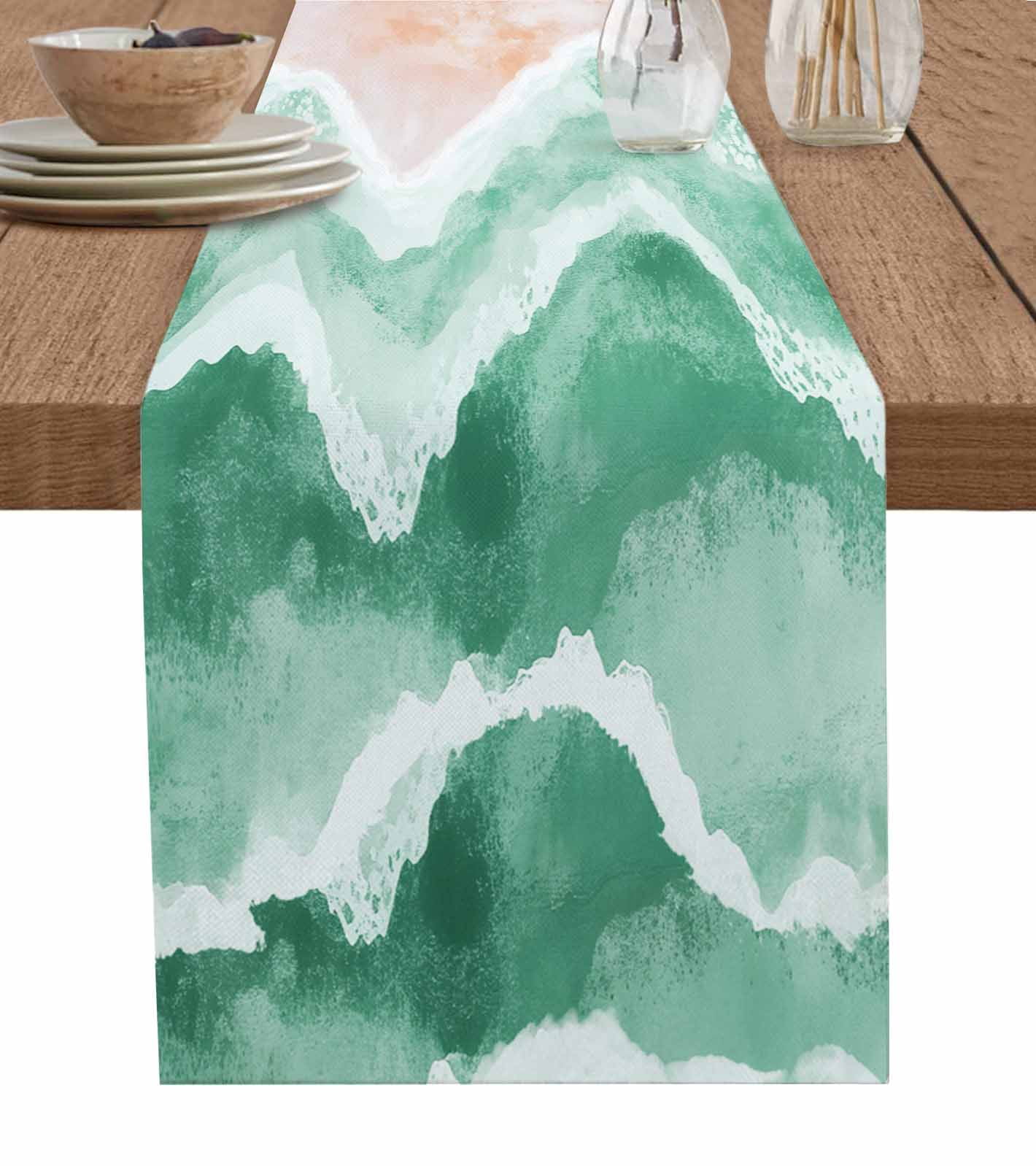 Hokiten Table Runners 72 Inches Long Dress Scarves, Green Coastal Beach ...