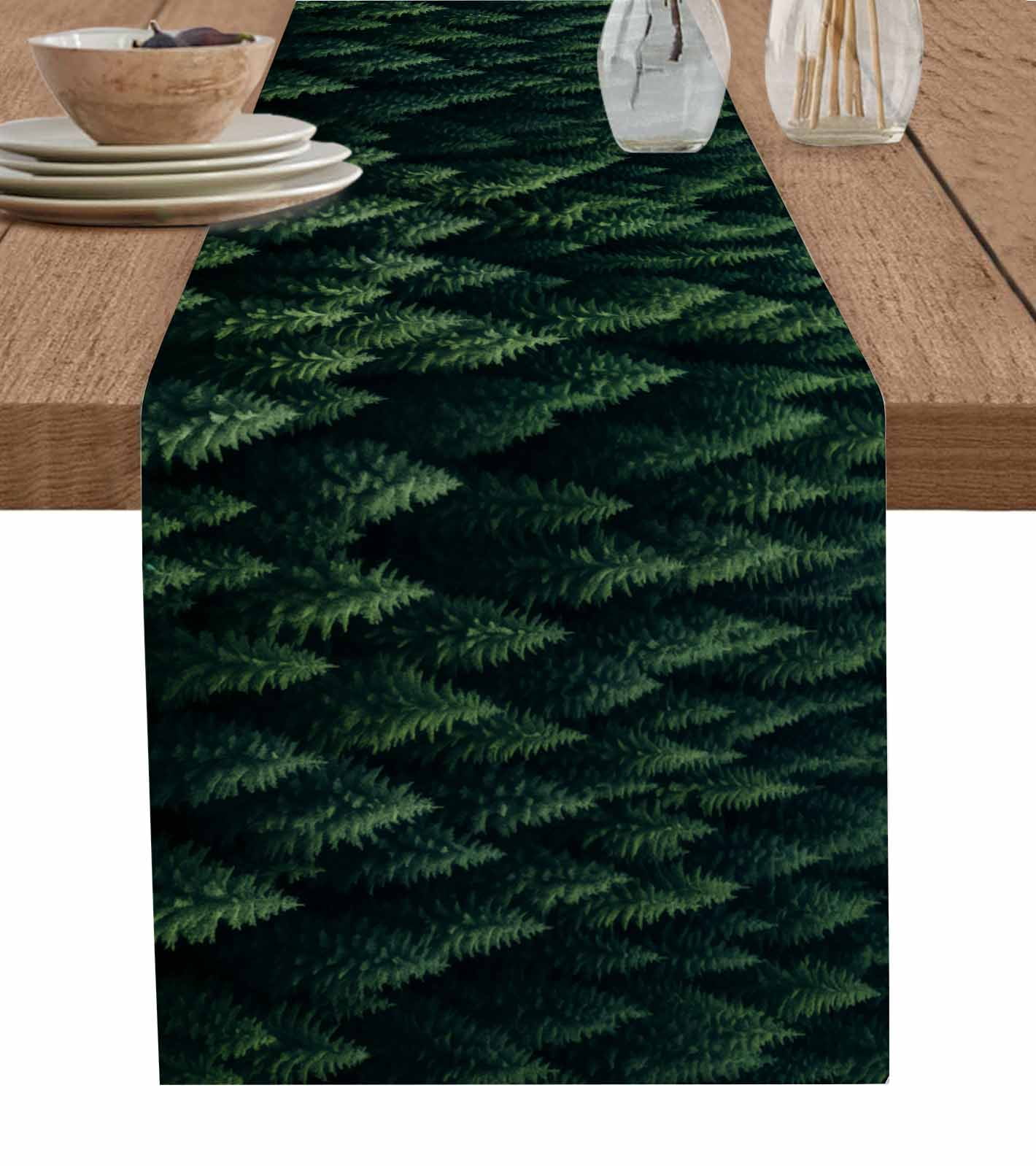Hokiten Table Runners 72 Inches Long Dress Scarves, Green Forest ...