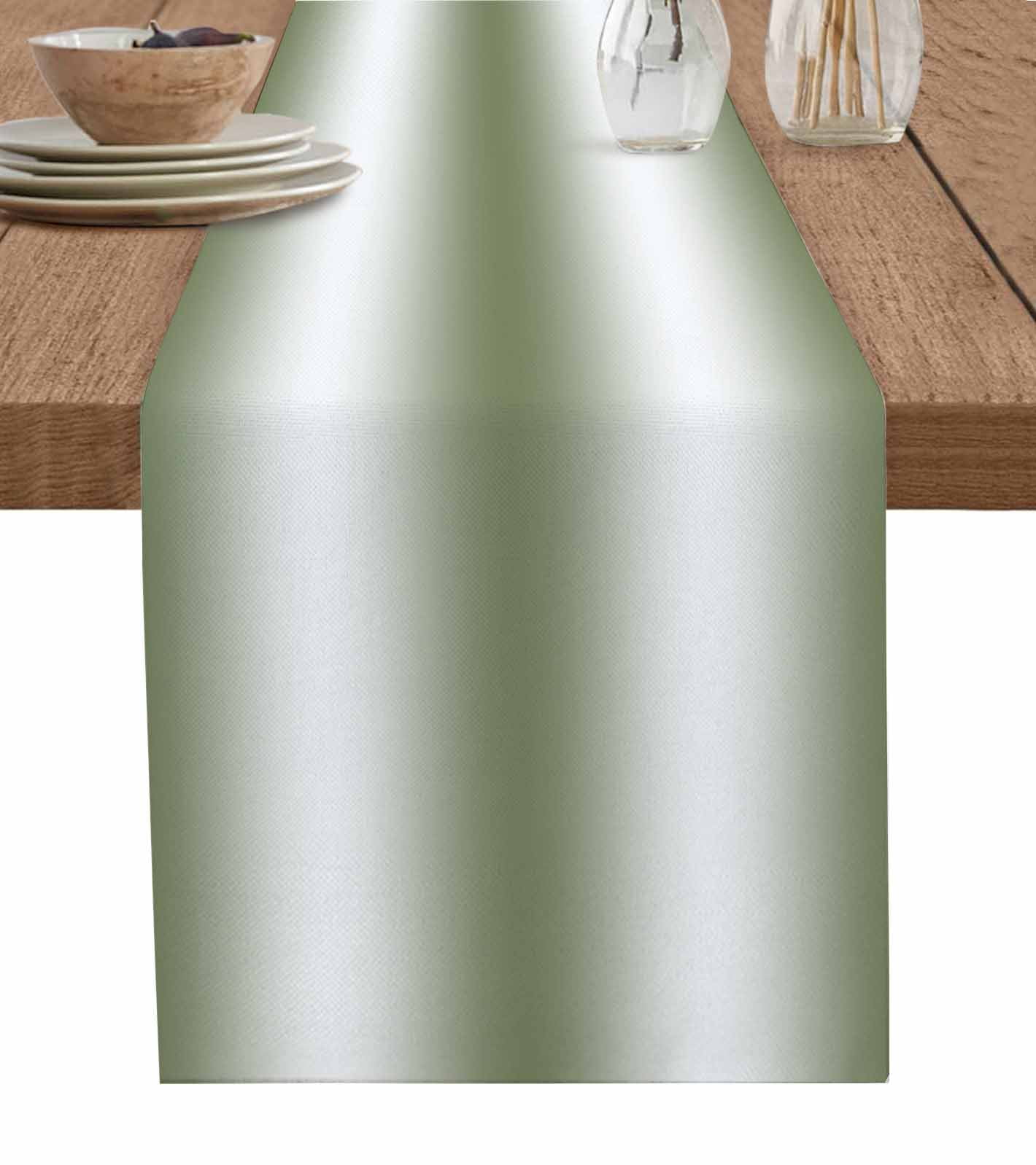 Hokiten Table Runners 72 Inches Long Dress Scarves, Green White Ombre ...