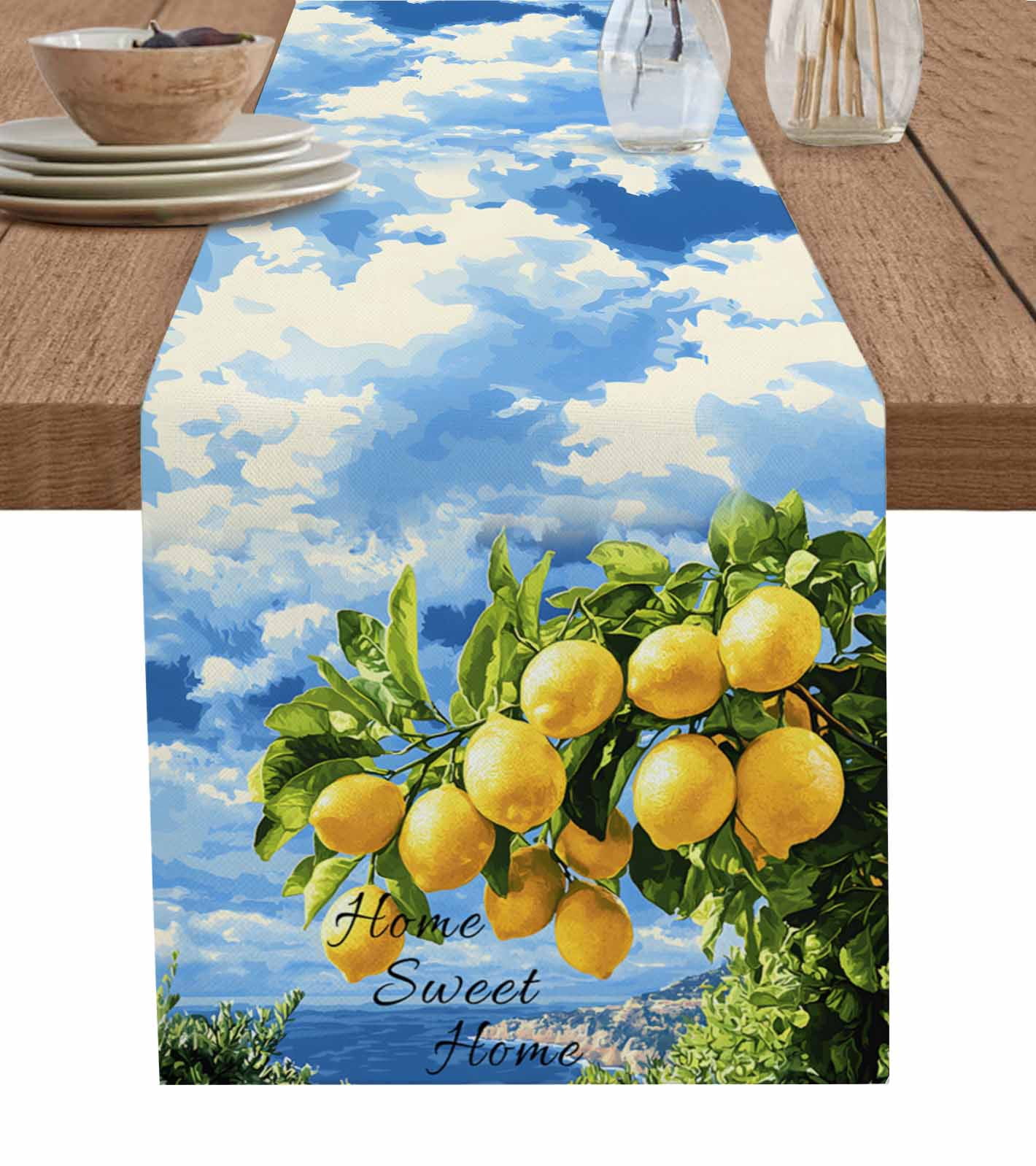Hokiten Table Runners 72 Inches Long Dress Scarves, Lemon Coastal ...