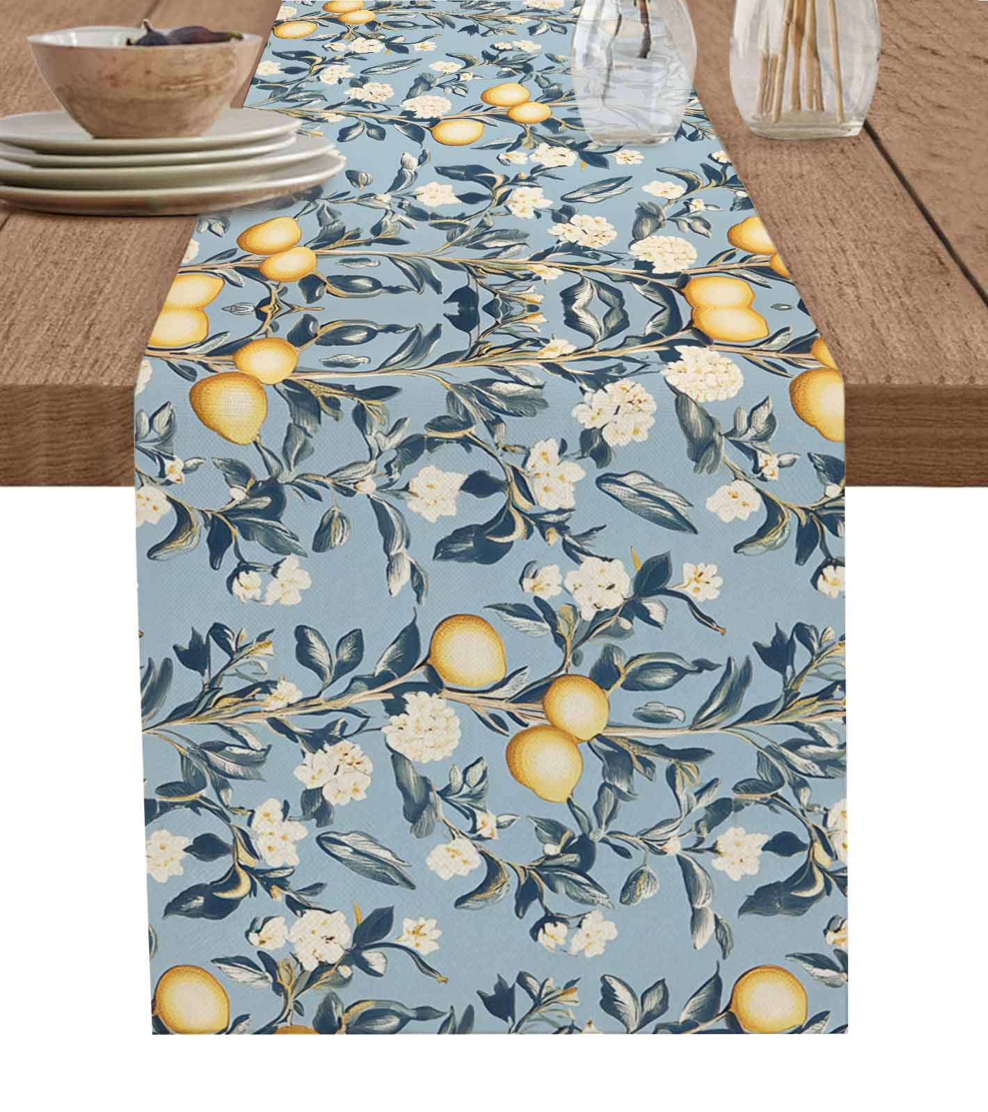 Hokiten Table Runners 72 Inches Long Dress Scarves, Lemon Leaves ...