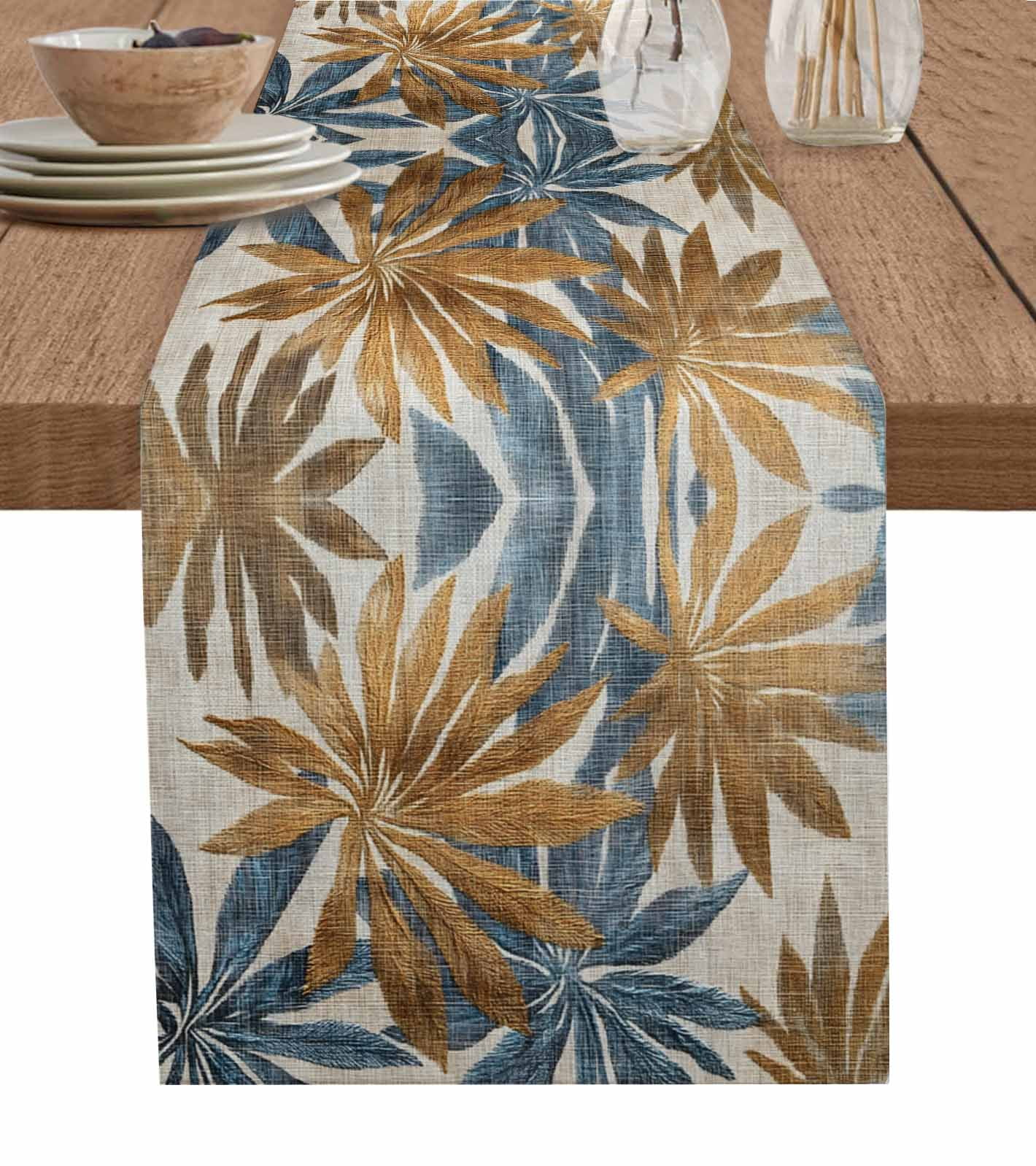 Hokiten Table Runners 72 Inches Long Dress Scarves, Navy Blue Brown ...