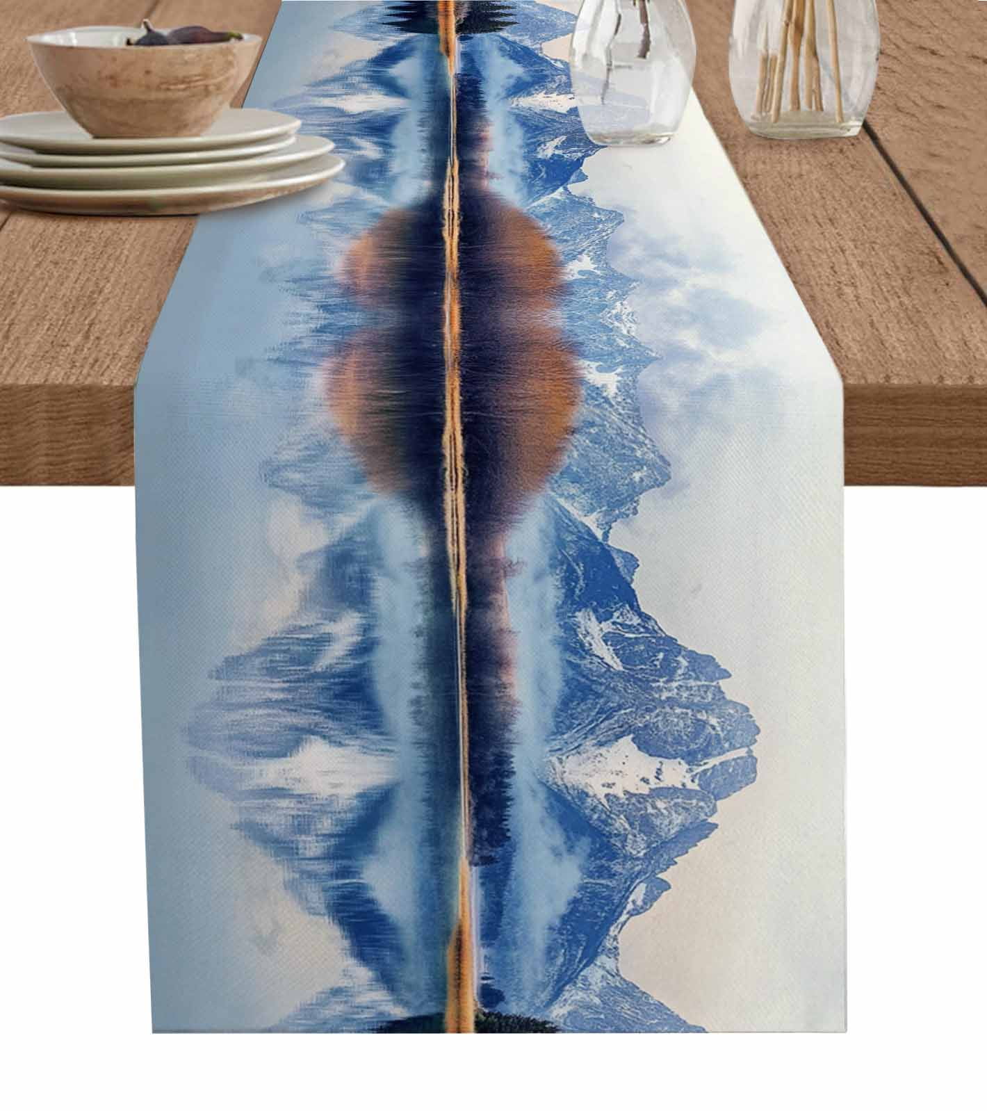 Hokiten Table Runners 72 Inches Long Dress Scarves, Navy Blue Mountain ...