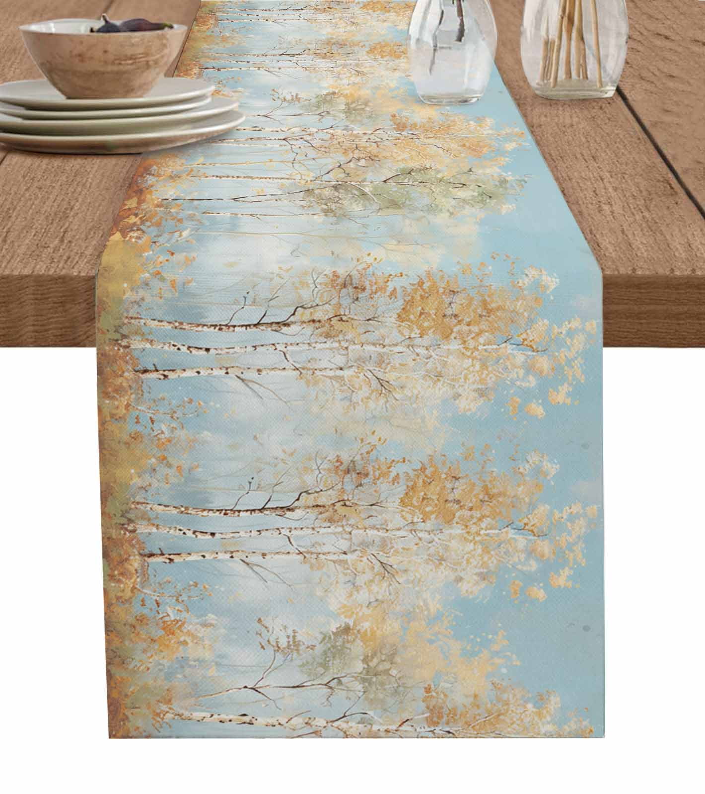 Hokiten Table Runners 72 Inches Long Dress Scarves, Orange Blue Vintage ...