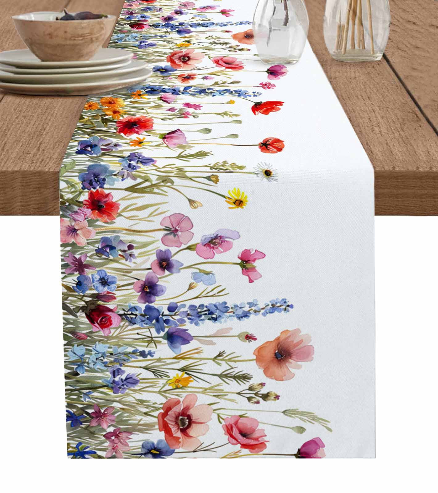 Hokiten Table Runners 72 Inches Long Dress Scarves, Pastoral Spring ...