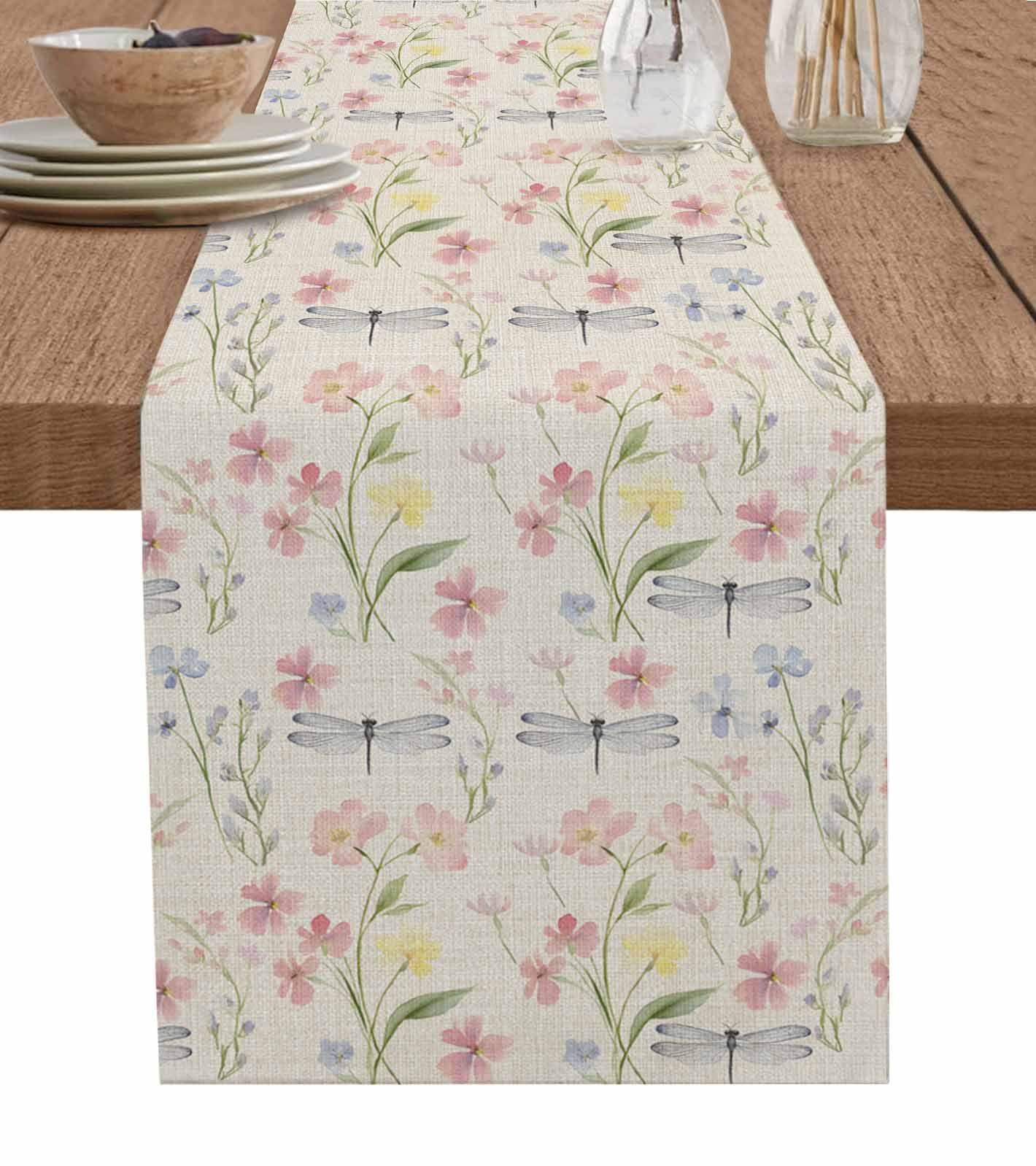 Hokiten Table Runners 72 Inches Long Dress Scarves, Pink Floral ...