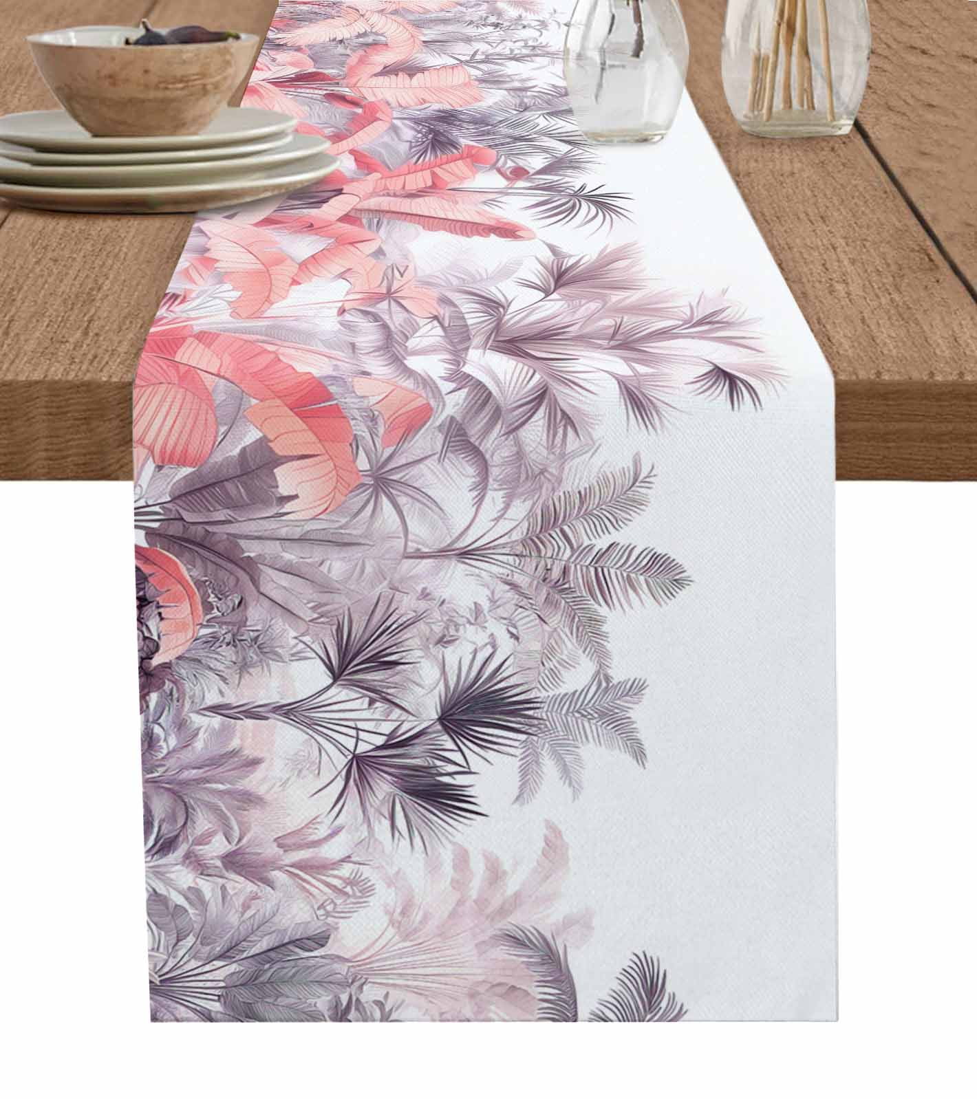 Hokiten Table Runners 72 Inches Long Dress Scarves, Pink Palm Tree ...