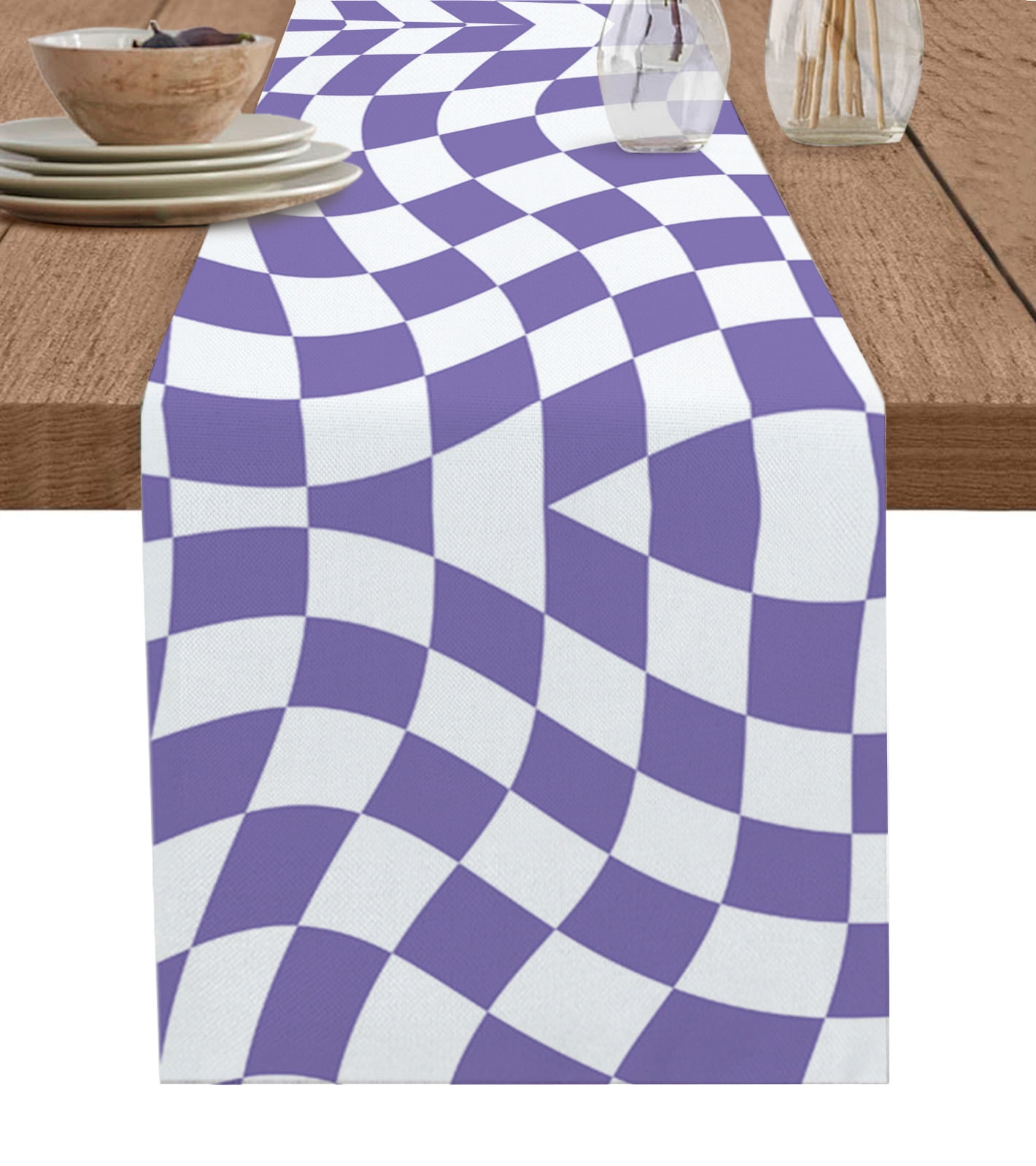 Hokiten Table Runners 72 Inches Long Dress Scarves, Purple White ...