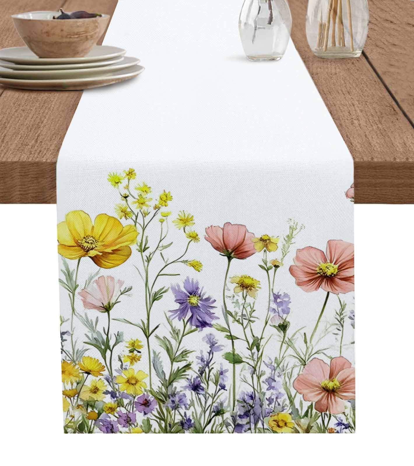 Hokiten Table Runners 72 Inches Long Dress Scarves, Spring Floral ...