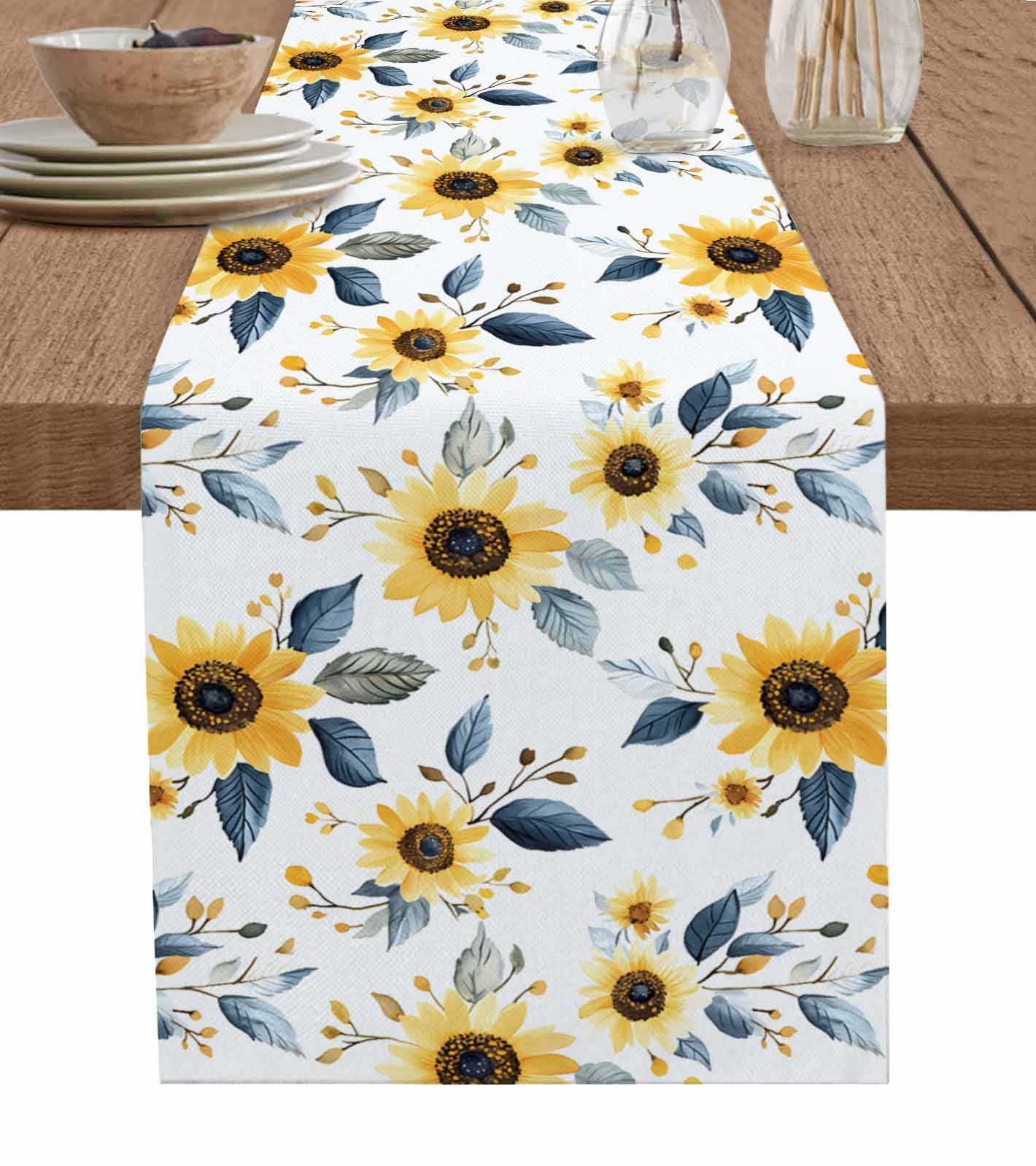 Hokiten Table Runners 72 Inches Long Dress Scarves, Sunflower Farmhouse ...