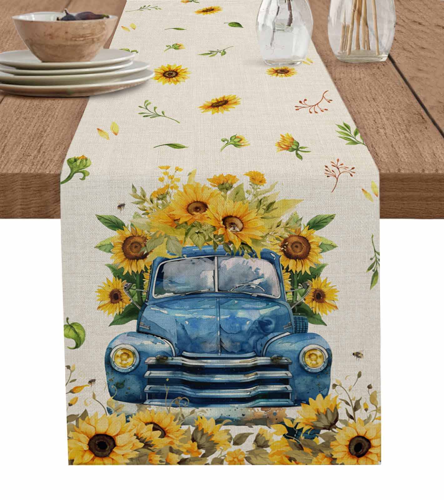 Hokiten Table Runners 72 Inches Long Dress Scarves, Sunflower Farmhouse ...