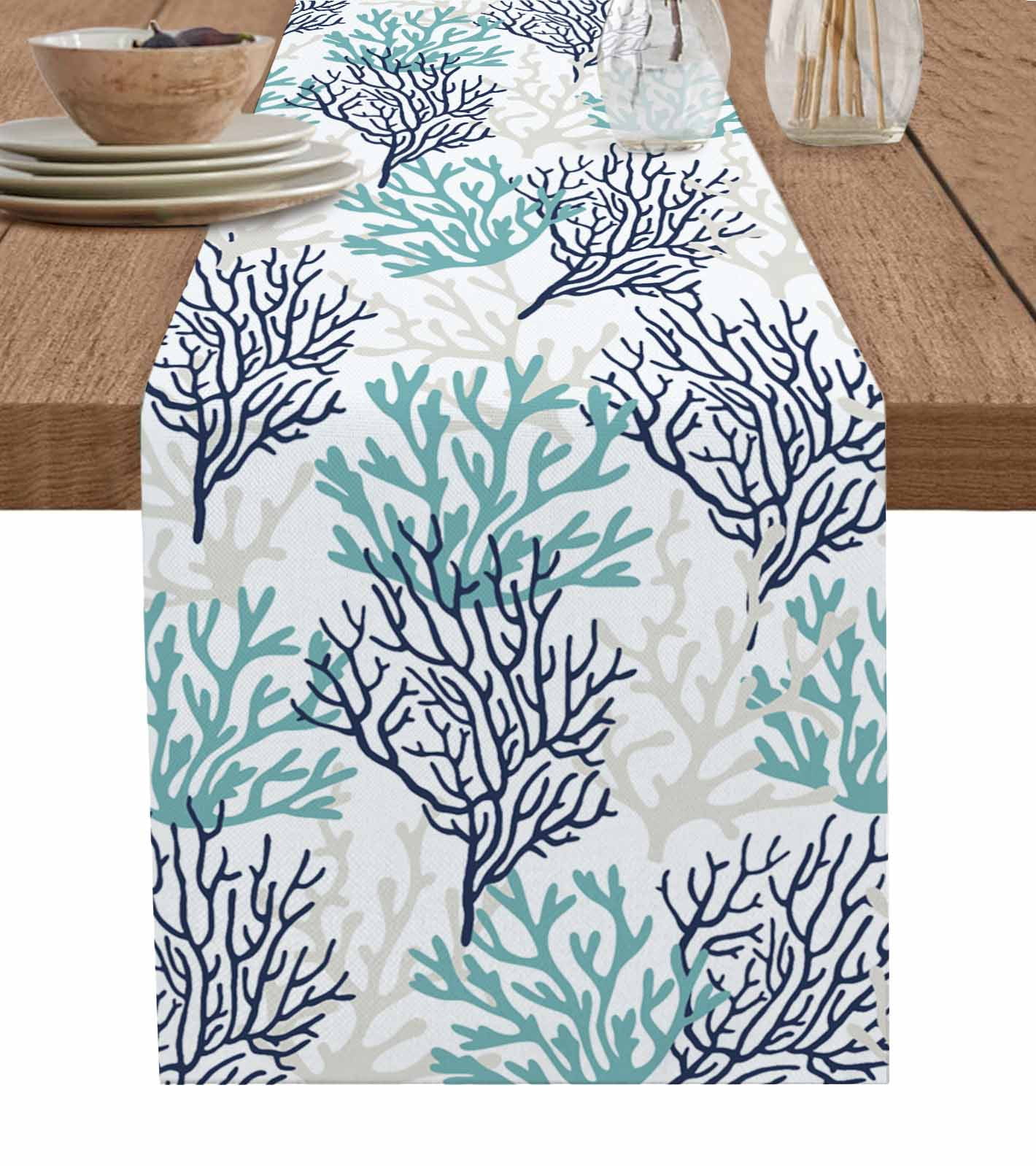 Hokiten Table Runners 72 Inches Long Dress Scarves, Teal Blue Grey ...