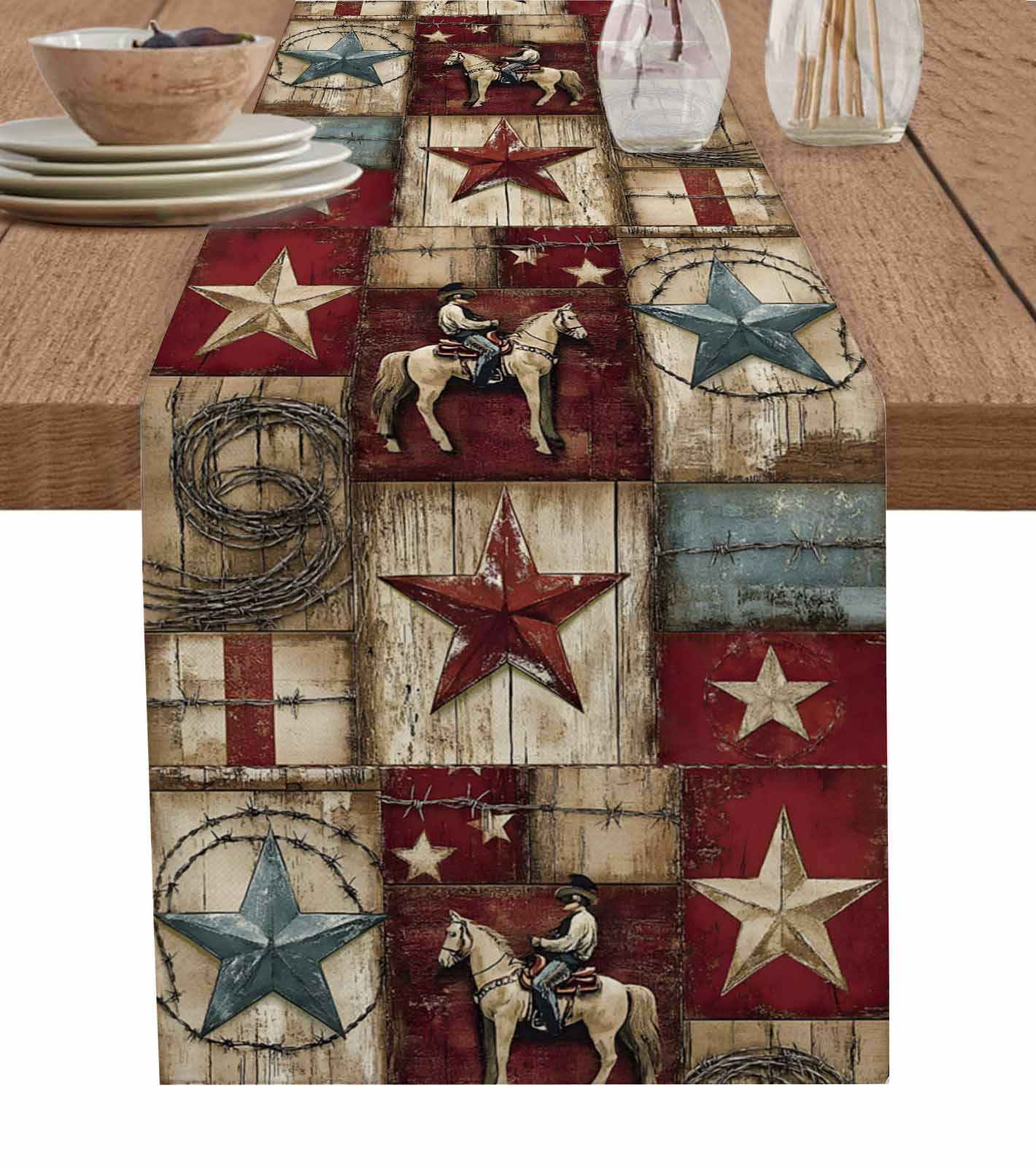 Hokiten Table Runners 72 Inches Long Dress Scarves, Texas Star Vintage ...