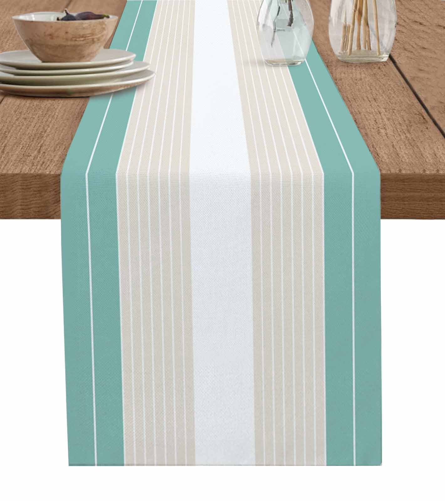 Hokiten Table Runners 72 Inches Long Dress Scarves, Turquoise Beige ...